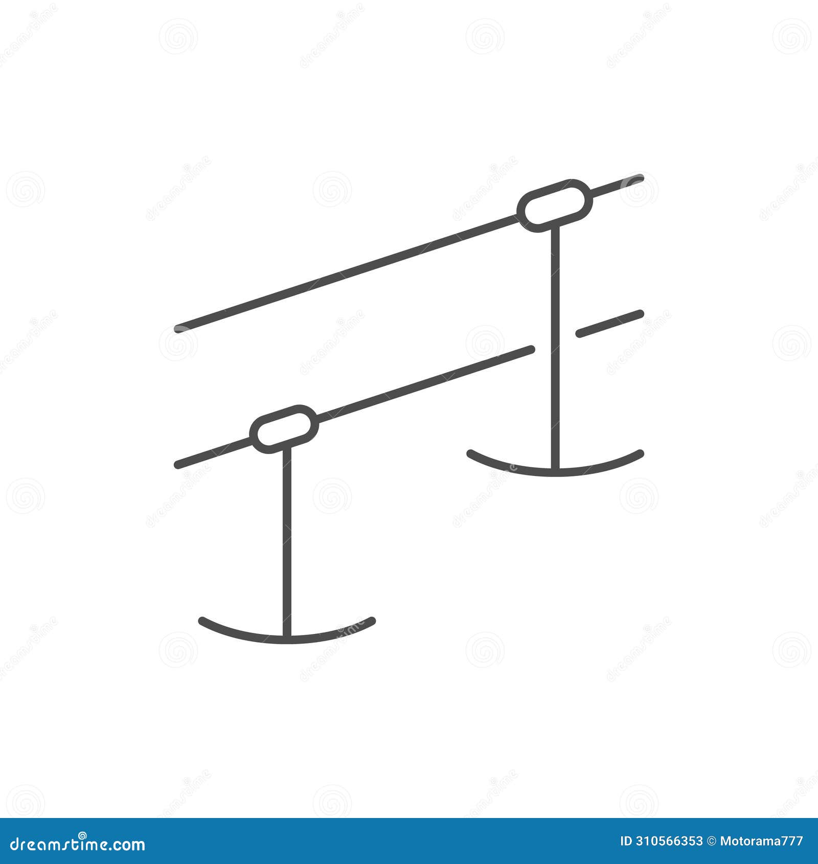 Ski lift line outline icon stock vector. Illustration of snow - 310566353
