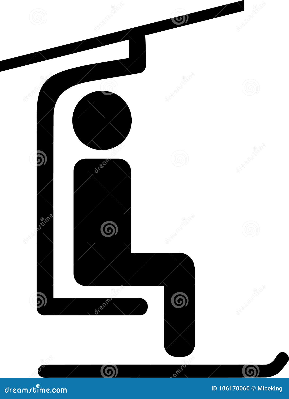 Ski Lift Pictogram ilustração do vetor. Ilustração de monte - 106170060