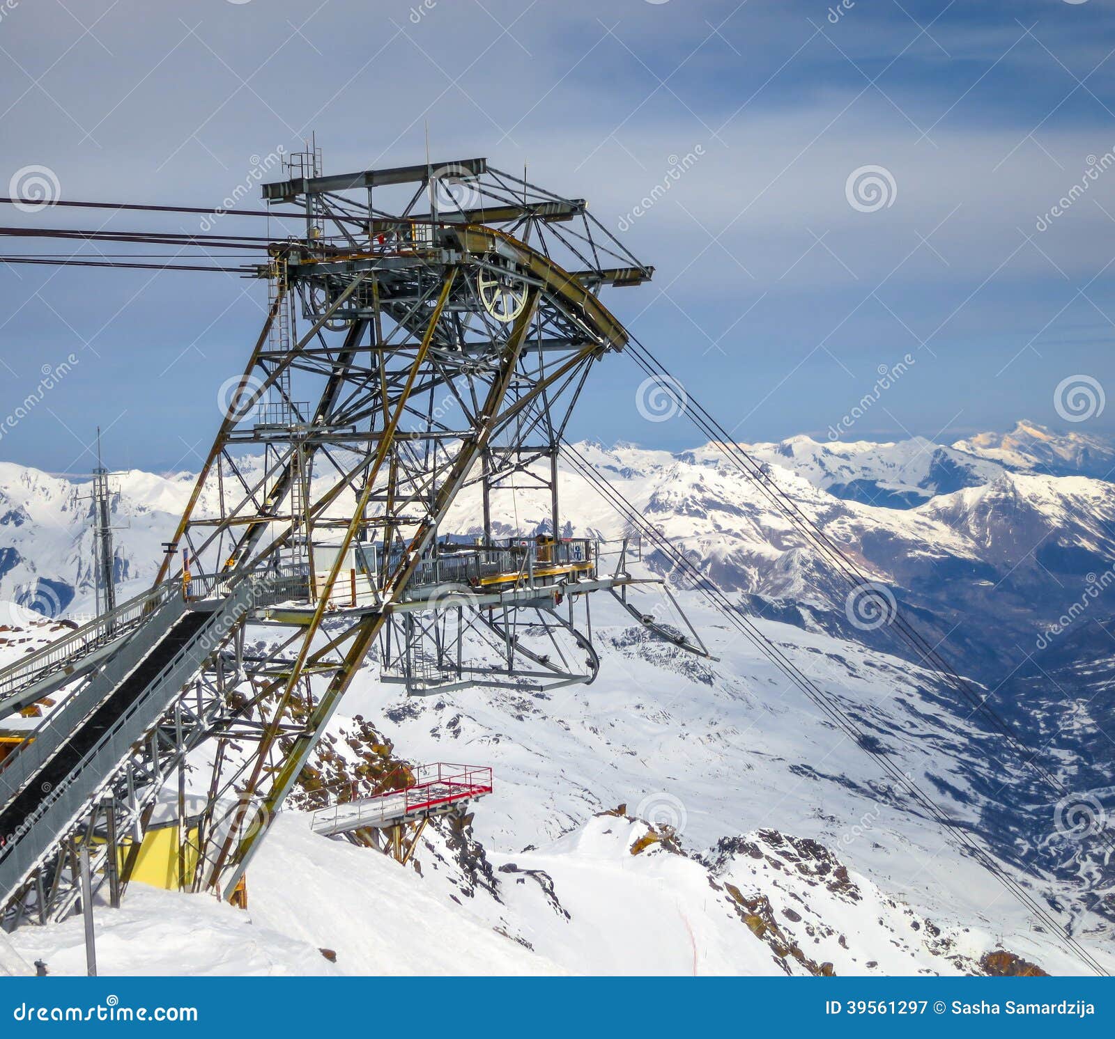 Ski Lift Pillar Construction Stock Image - Image of elevator, lift ...