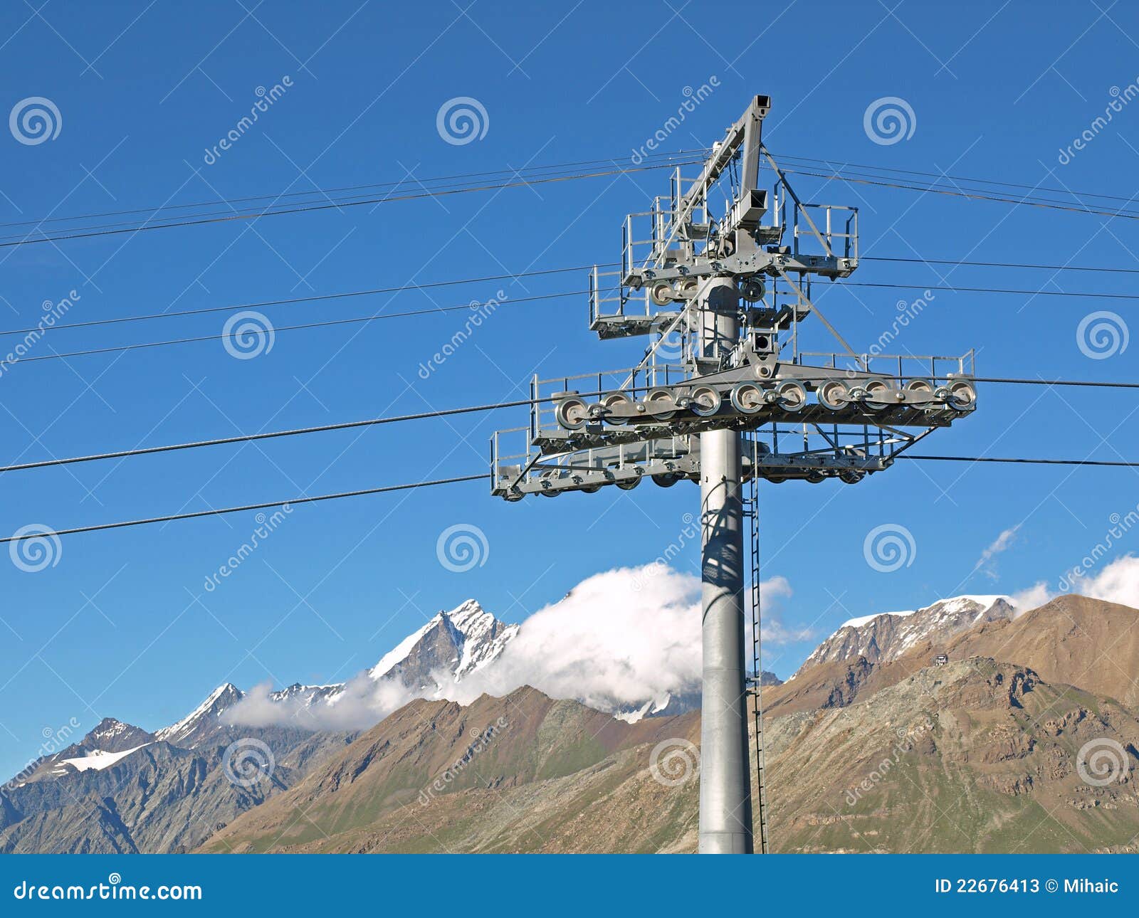 Ski lift pole detail stock image. Image of making, lift - 22676413