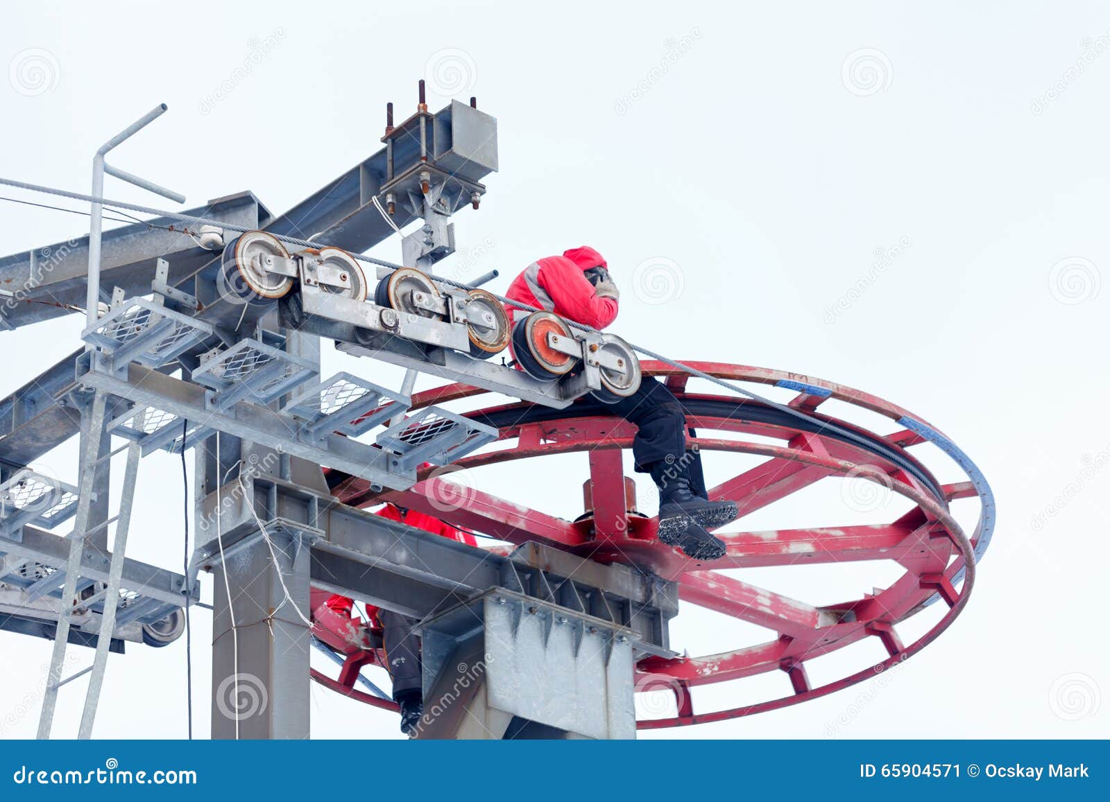 Ski lift repair stock image. Image of recreation, skiing - 65904571