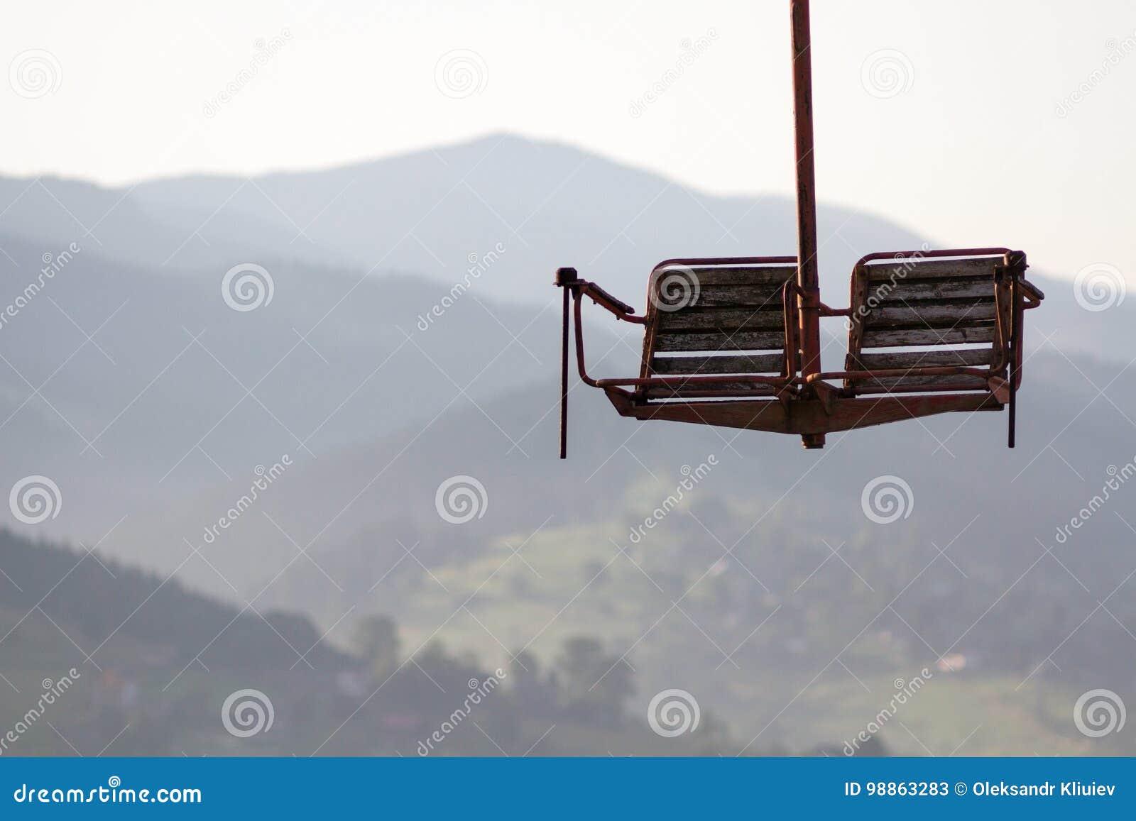 Ski Lift in the Ski Resort. Close-up Stock Image - Image of bright ...
