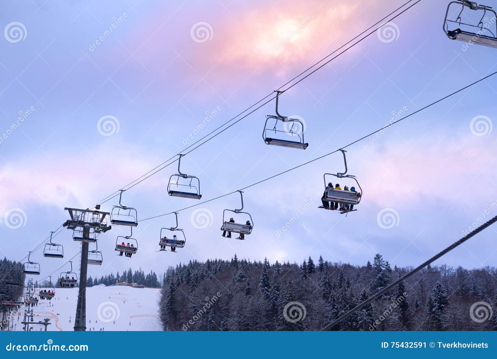 The ski lift stock image. Image of mountains, resort - 75432591