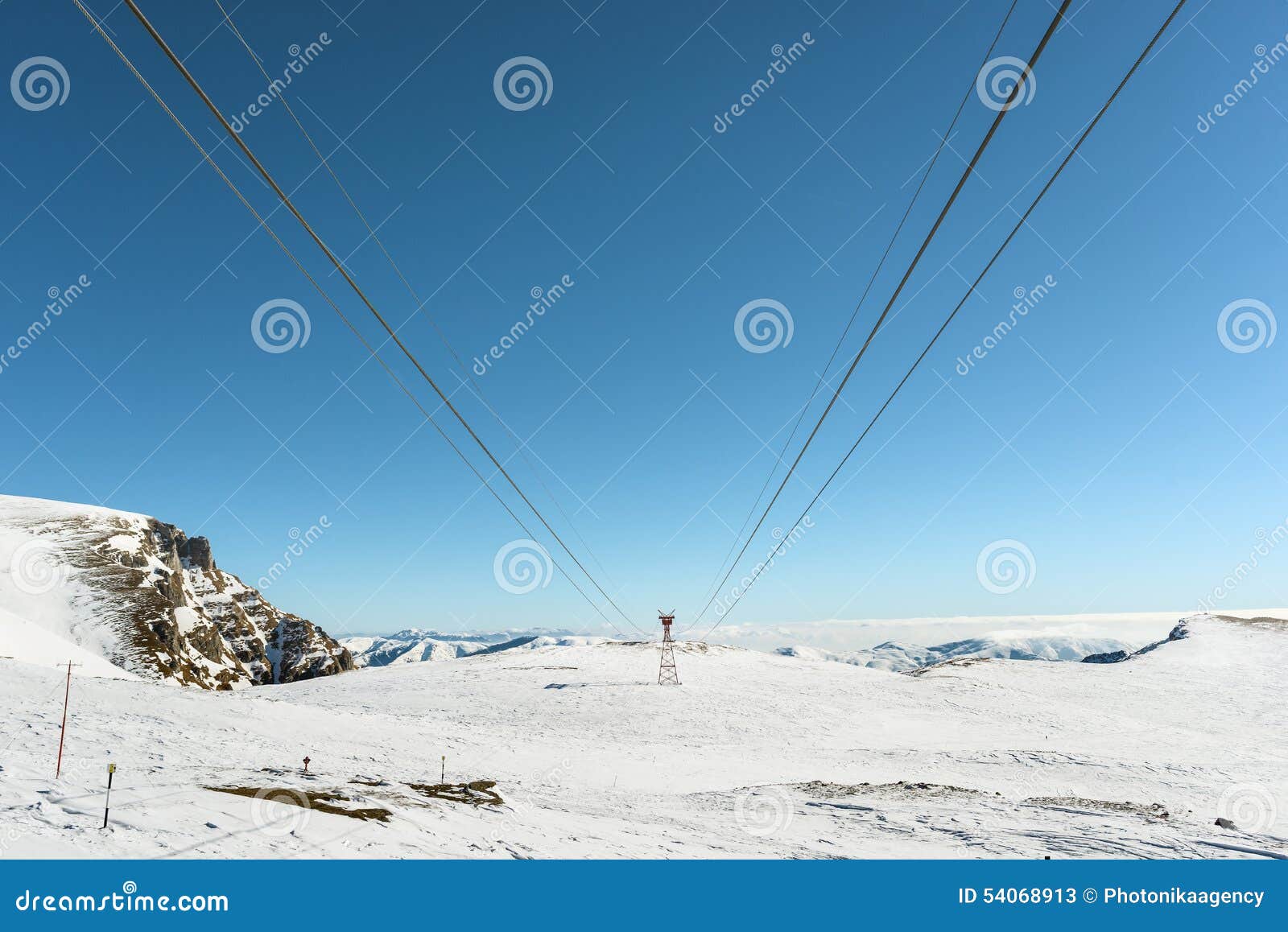 Ski Lift on the Top of Mountains Stock Image - Image of scenic, scene ...