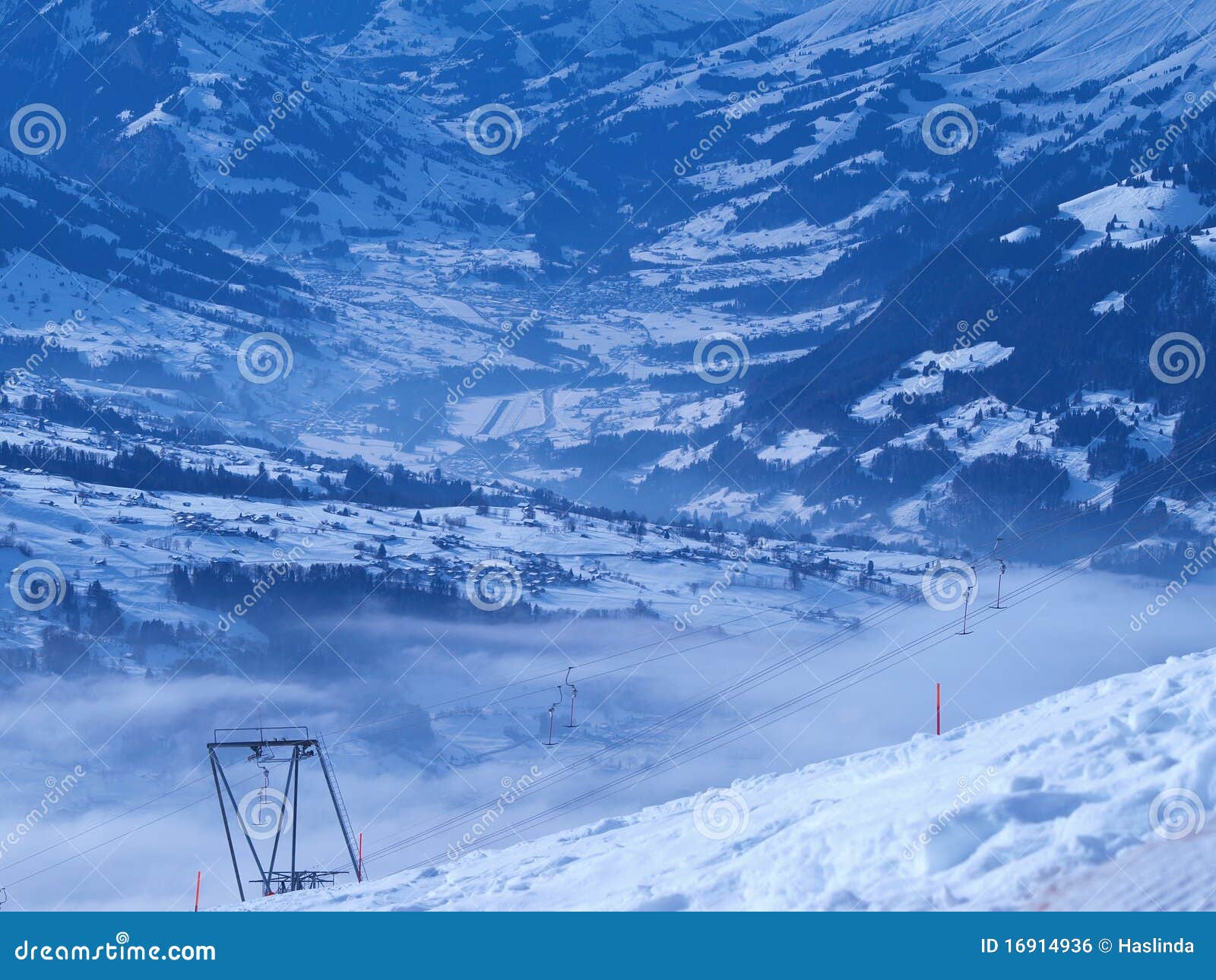 Ski Lifts on mountain stock photo. Image of snow, facilities - 16914936