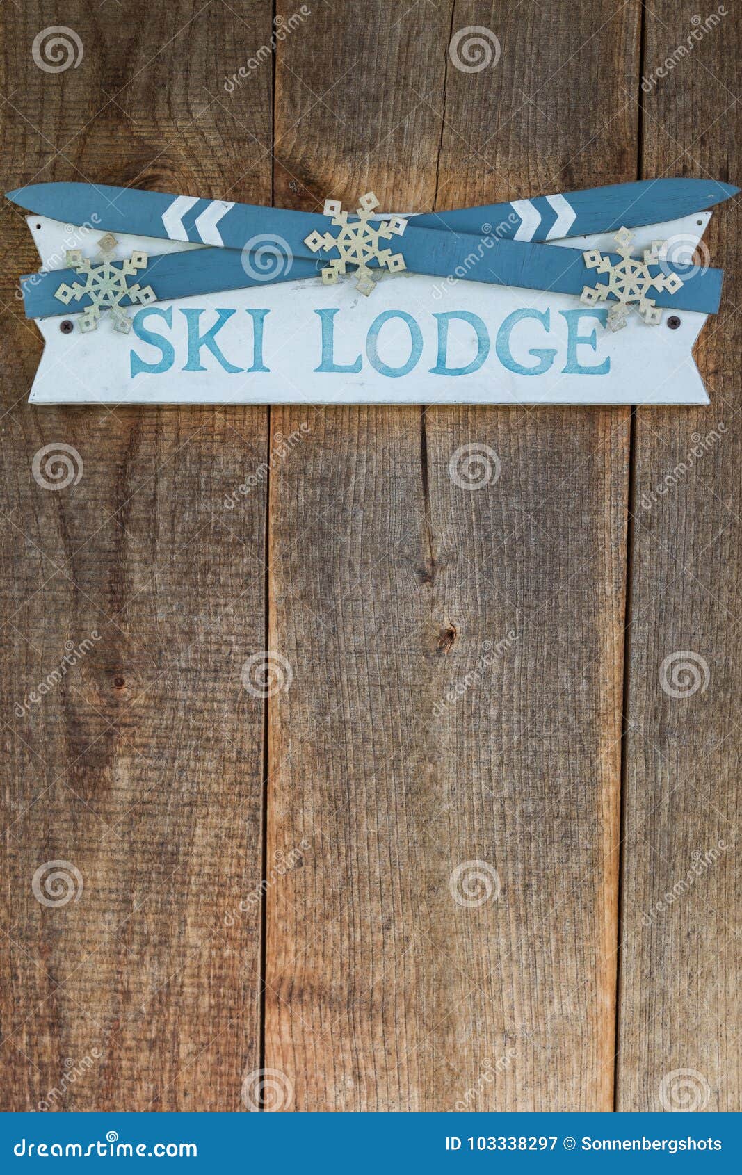 Ski Lodge Sign on Rustic Wood Stock Image - Image of holiday, mountain ...