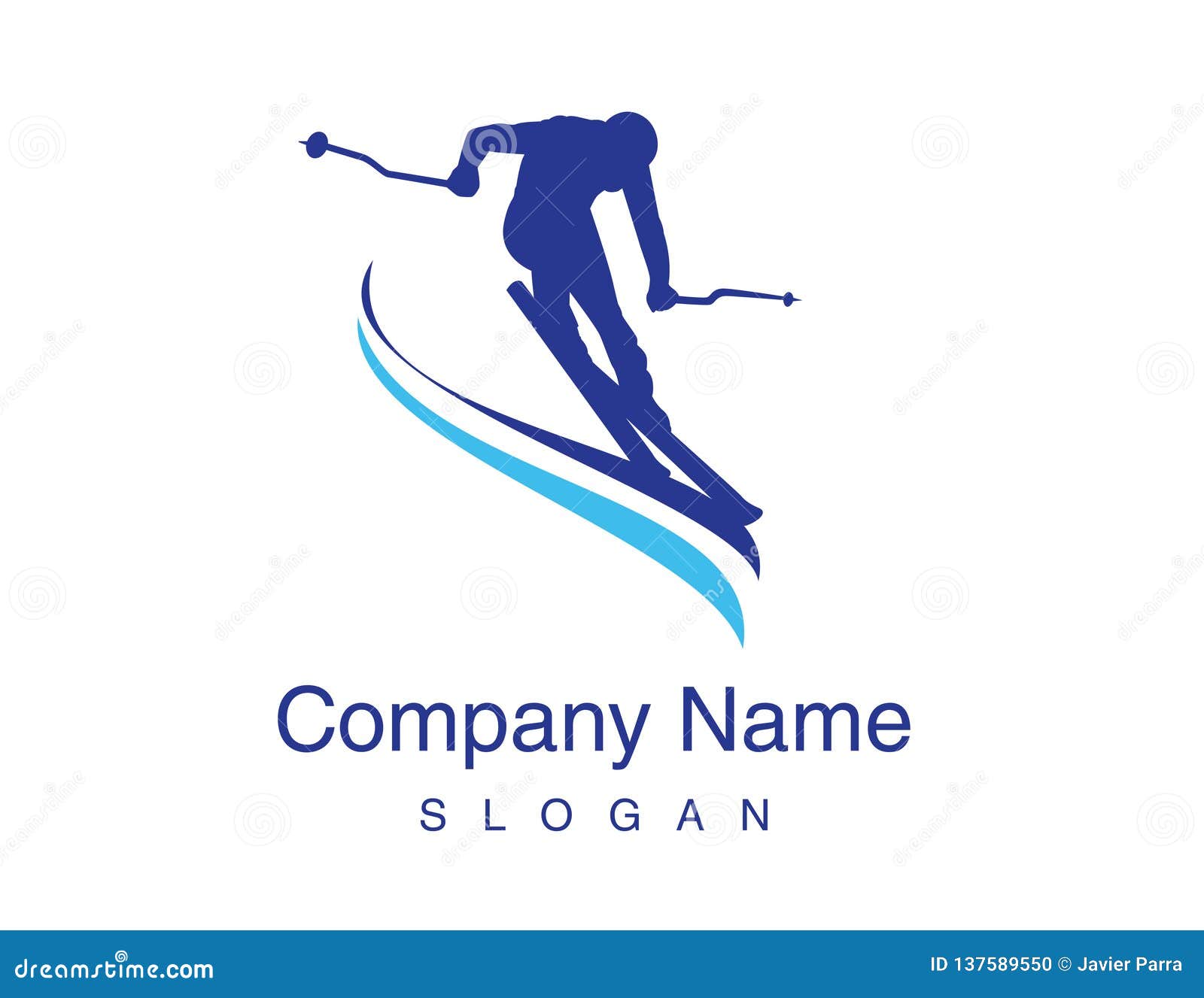 Ski vector logo stock illustration. Illustration of slope - 137589550