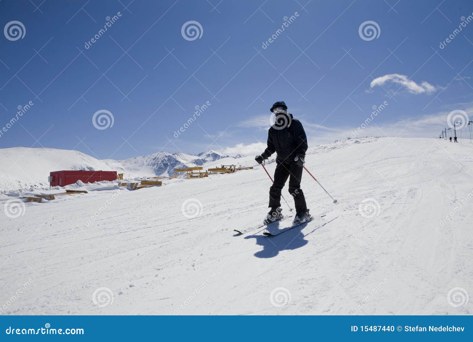 Ski Man on a Mountain during Holiday Stock Photo - Image of romantic ...