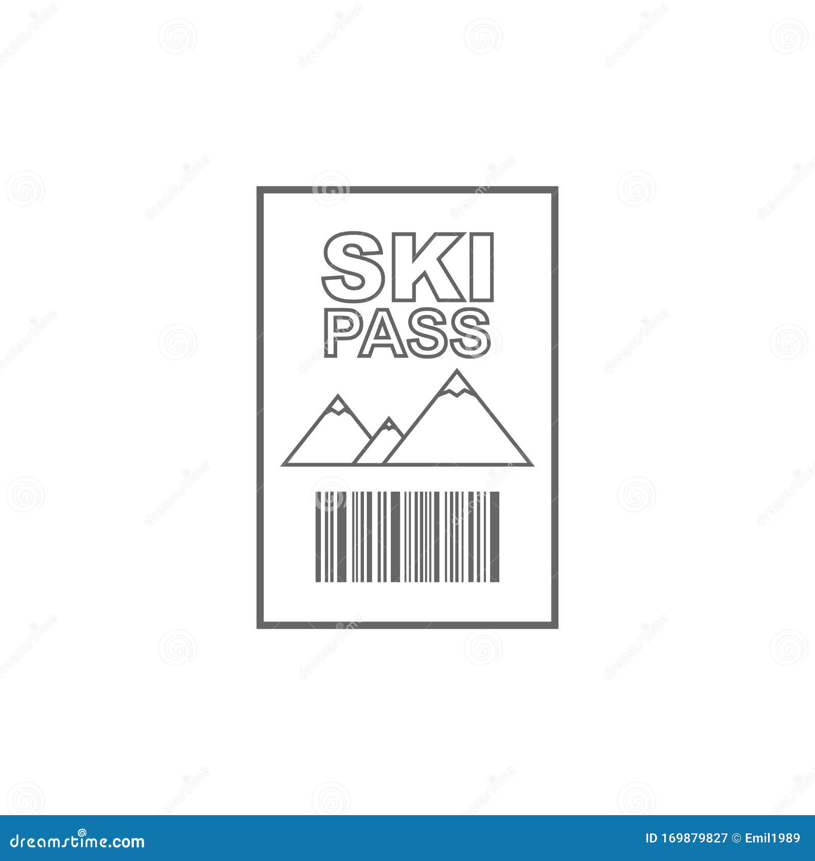 Ski Pass Icon Simple Design Stock Illustration - Illustration of lift ...