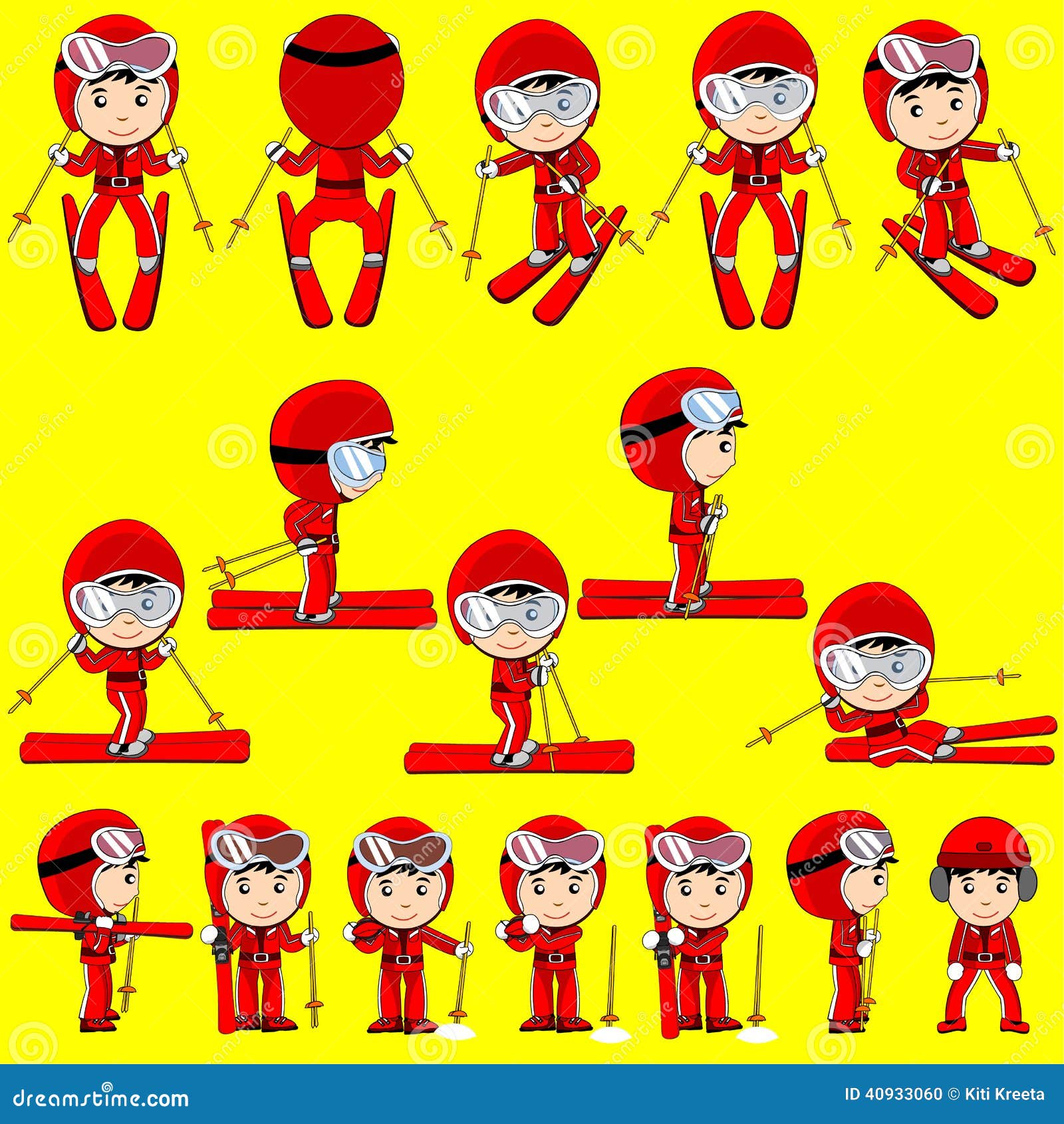 Ski player vector stock vector. Illustration of performance - 40933060