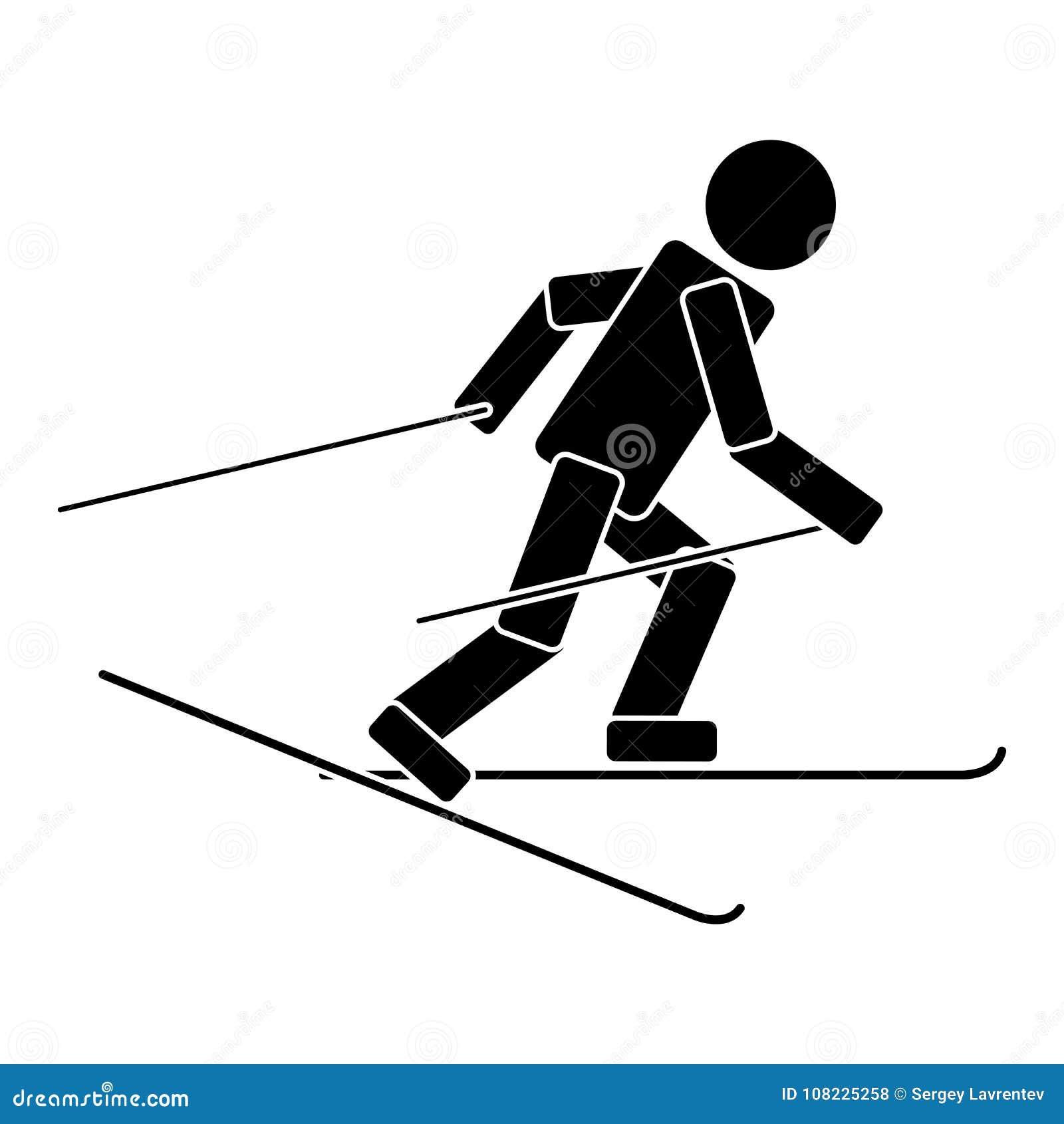 Ski race. Flat icon stock vector. Illustration of professional - 108225258