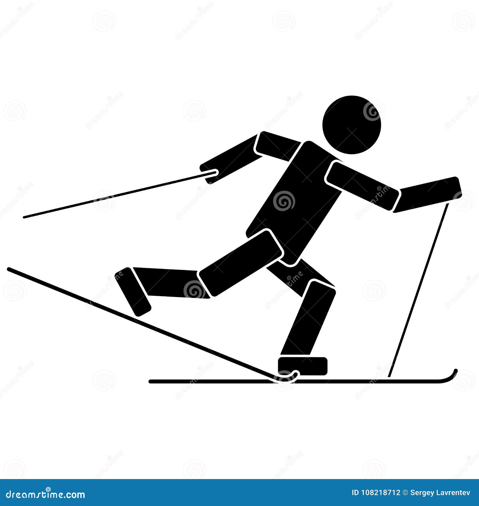 Ski race. Flat icon stock vector. Illustration of athlete - 108218712