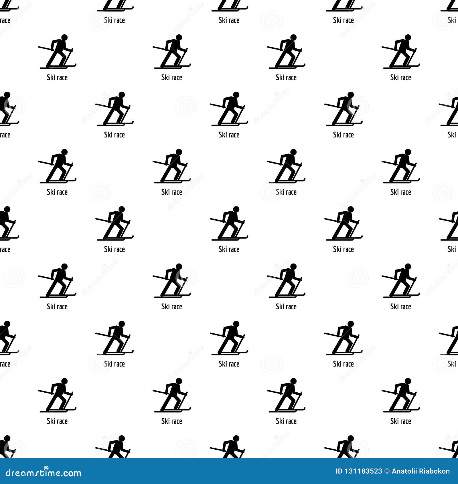Ski Race Pattern Seamless Vector Stock Vector - Illustration of skating ...