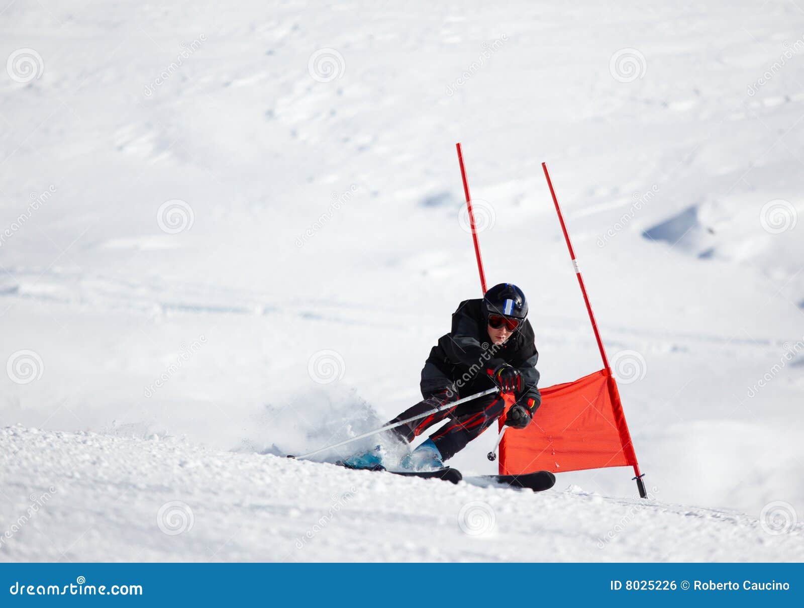 Ski racer stock photo. Image of white, turning, alpine - 8025226