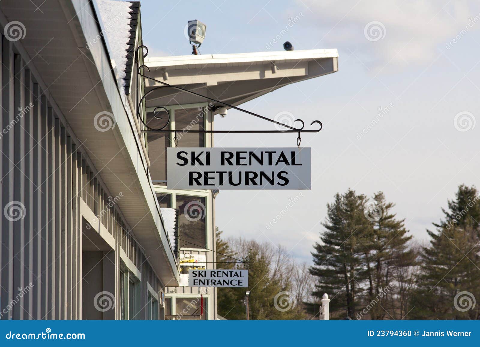 Ski Rental Sign stock photo. Image of snow, sports, frozen - 23794360