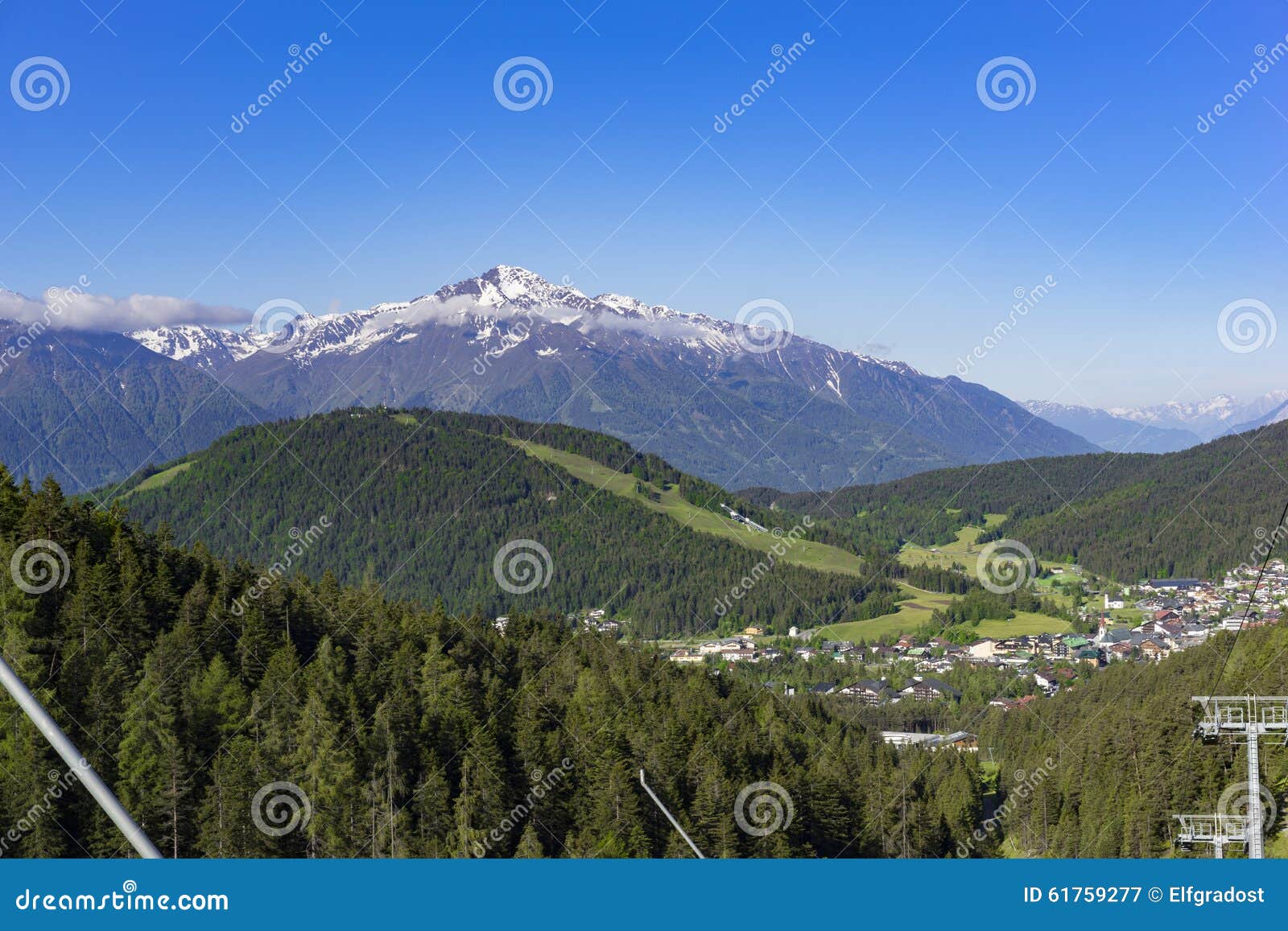 Ski resort in fall stock image. Image of clouds, tourism - 61759277