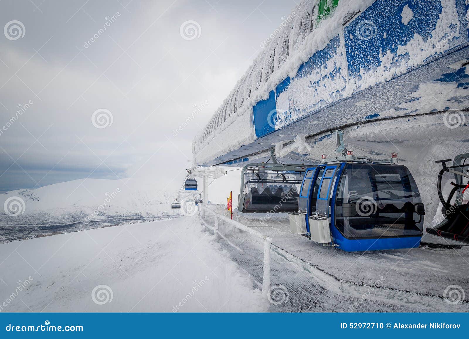 Ski resort funicular stock photo. Image of kirovsk, alpine - 52972710