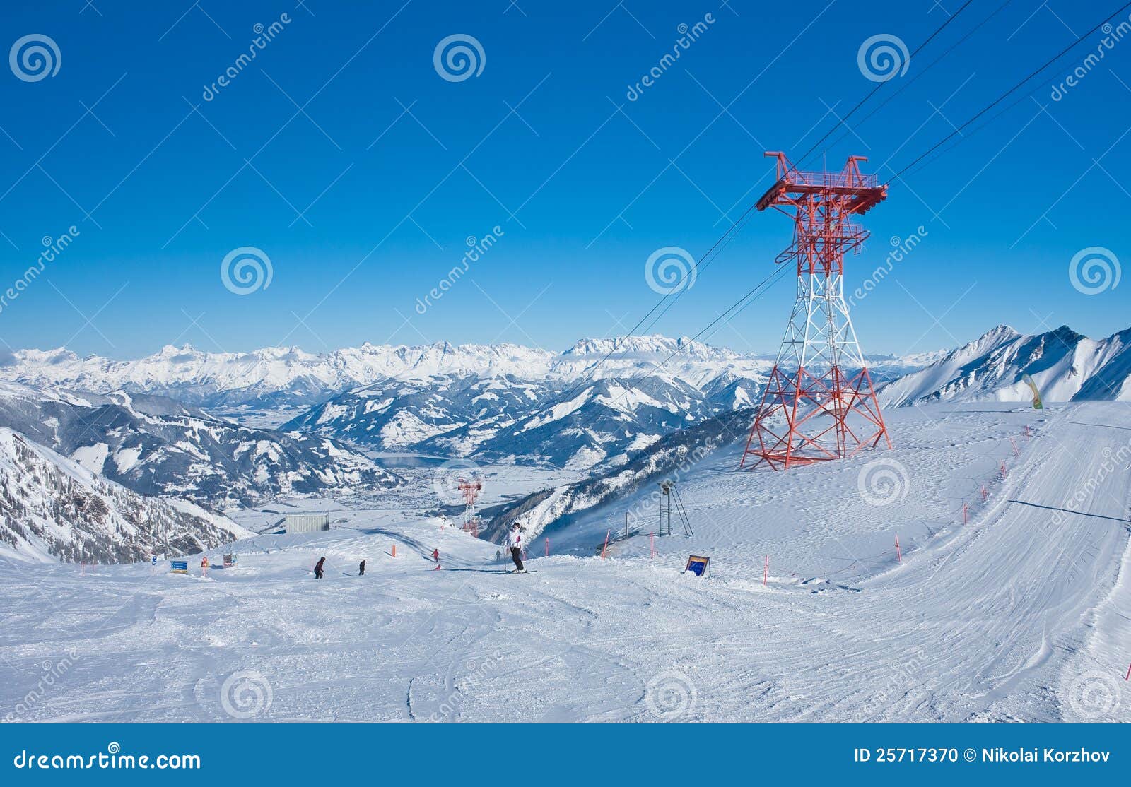 Ski Resort Kaprun, Austrian Alps Stock Photo - Image of cable, travel ...