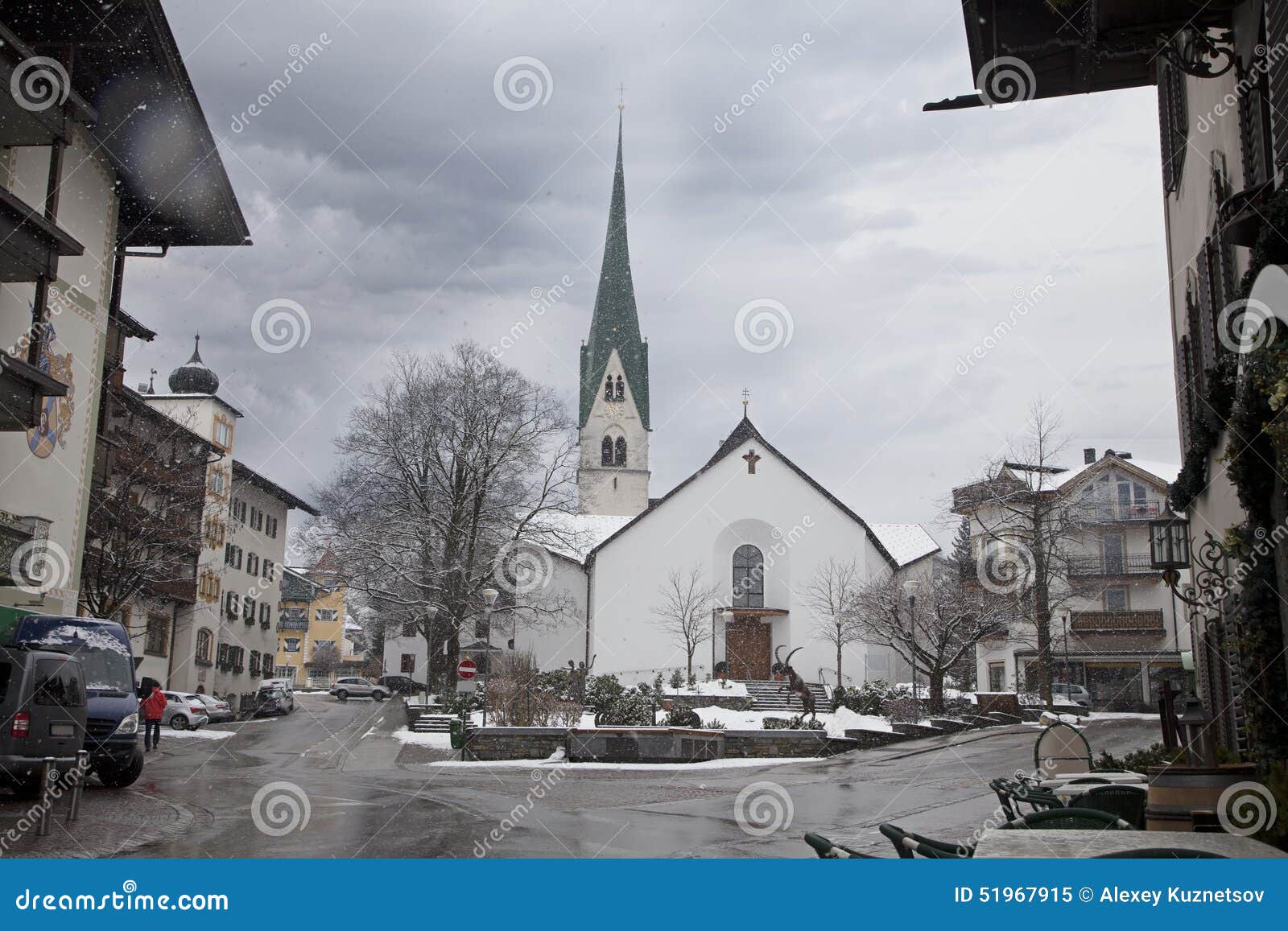 Ski Resort Mayrhofen during Heavy Snowfall. Tirol, Austria Stock Image ...