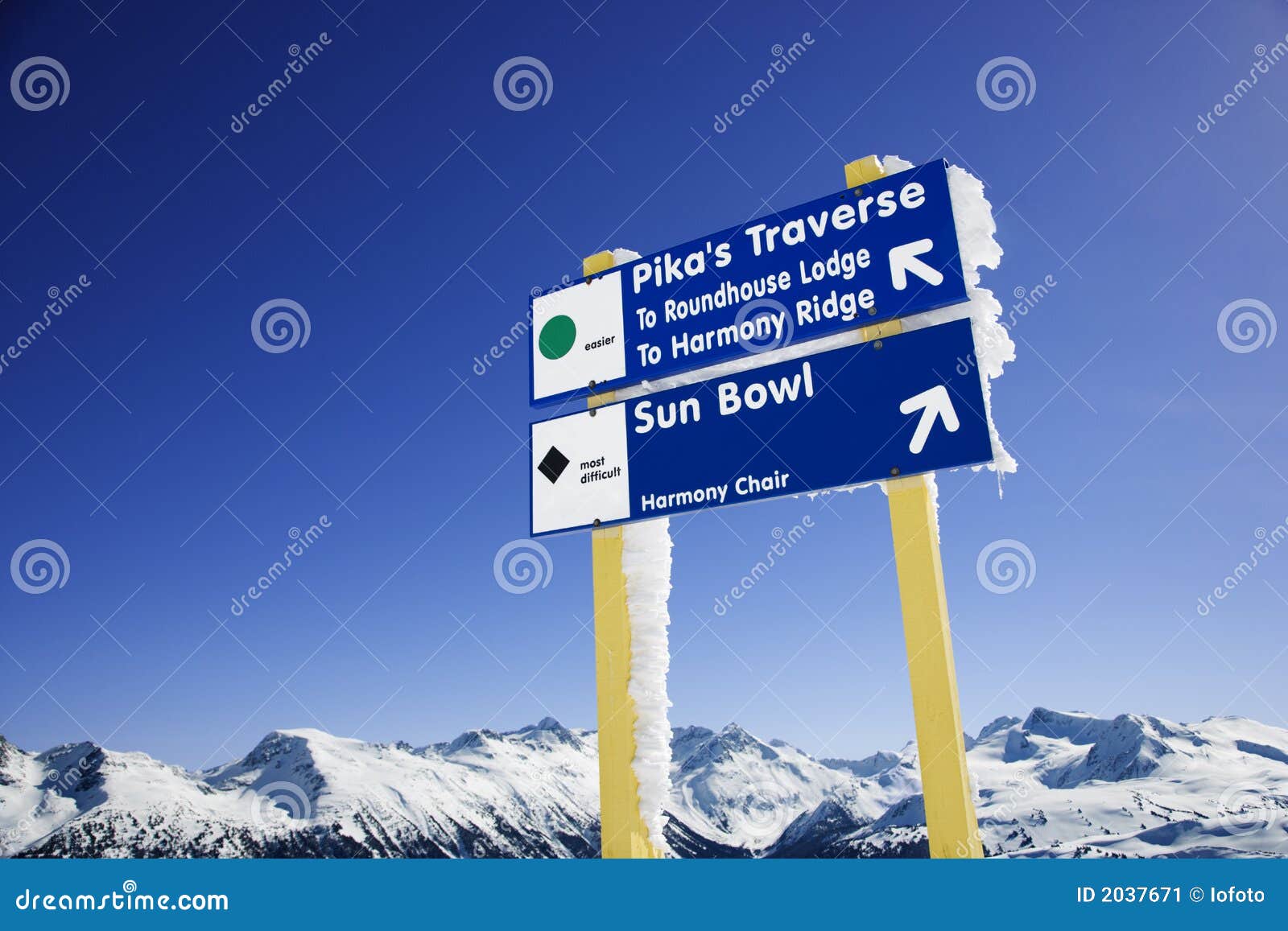 Ski resort trail signs. stock image. Image of gear, difficult - 2037671