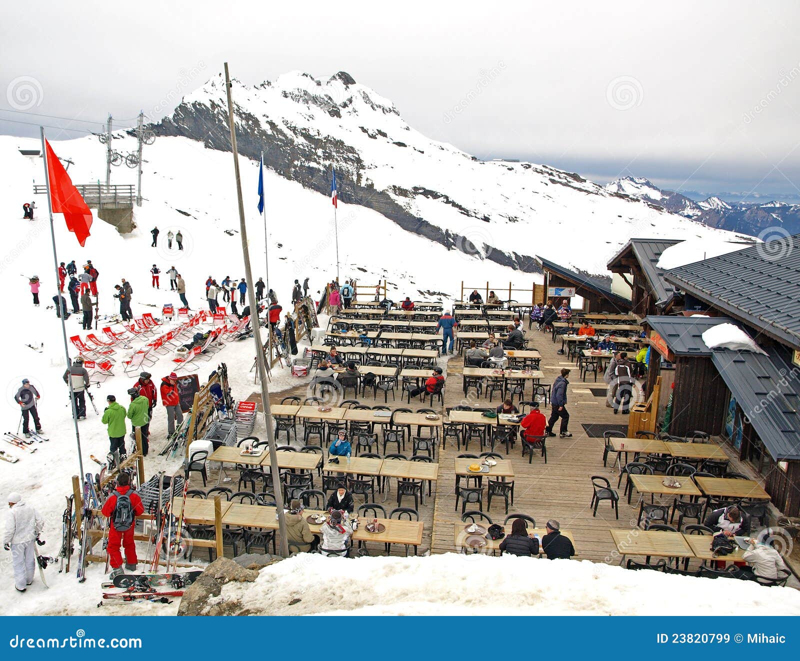 Ski restaurant in the Alps editorial stock image. Image of alps - 23820799