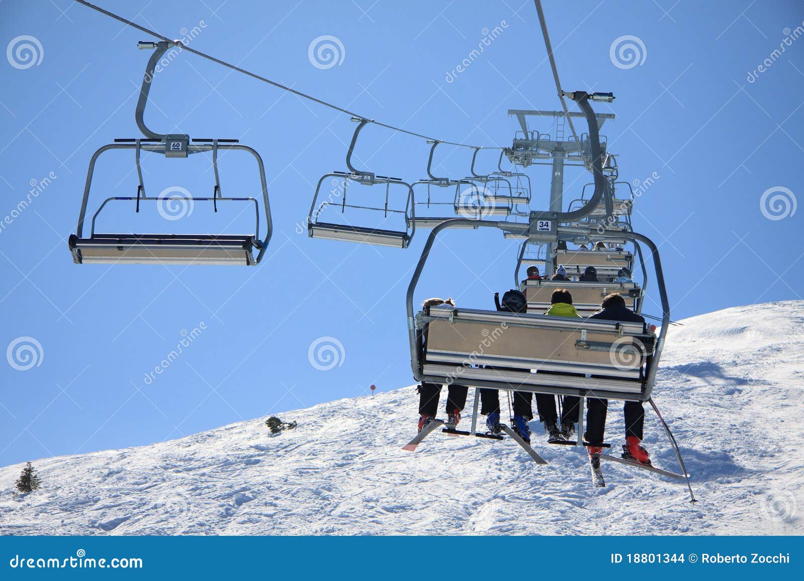 Ski run stock photo. Image of snow, climb, skiers, mountain - 18801344
