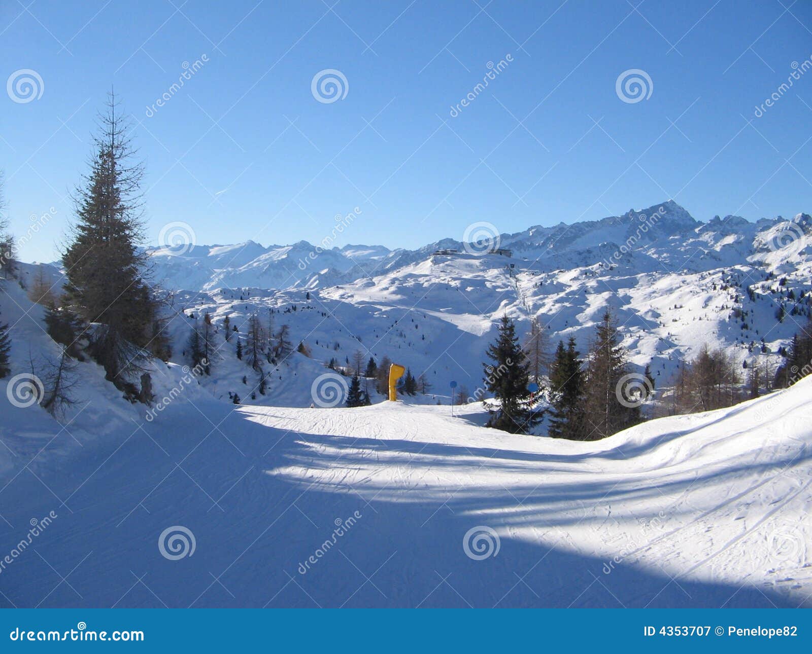 Ski run stock image. Image of hill, travel, sport, shadow - 4353707