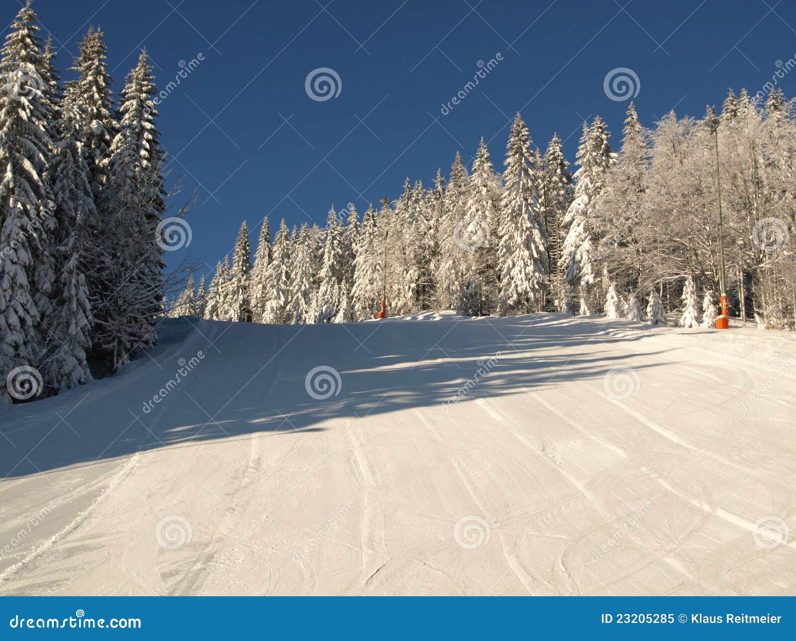 Ski run / ski piste stock image. Image of snow, white - 23205285