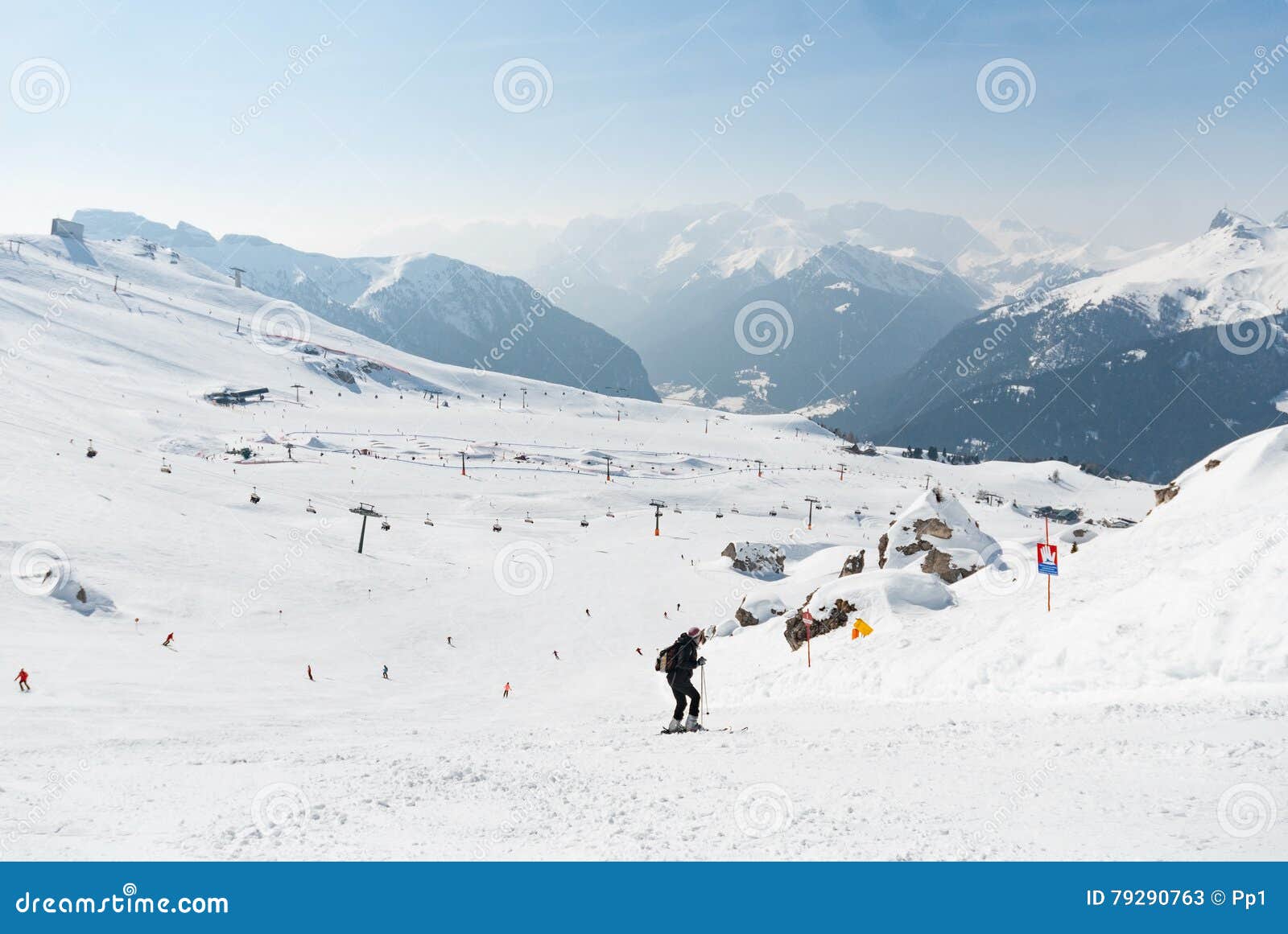 Ski Run Slope Downhill Wide Broad Mountain Stock Image - Image of ...
