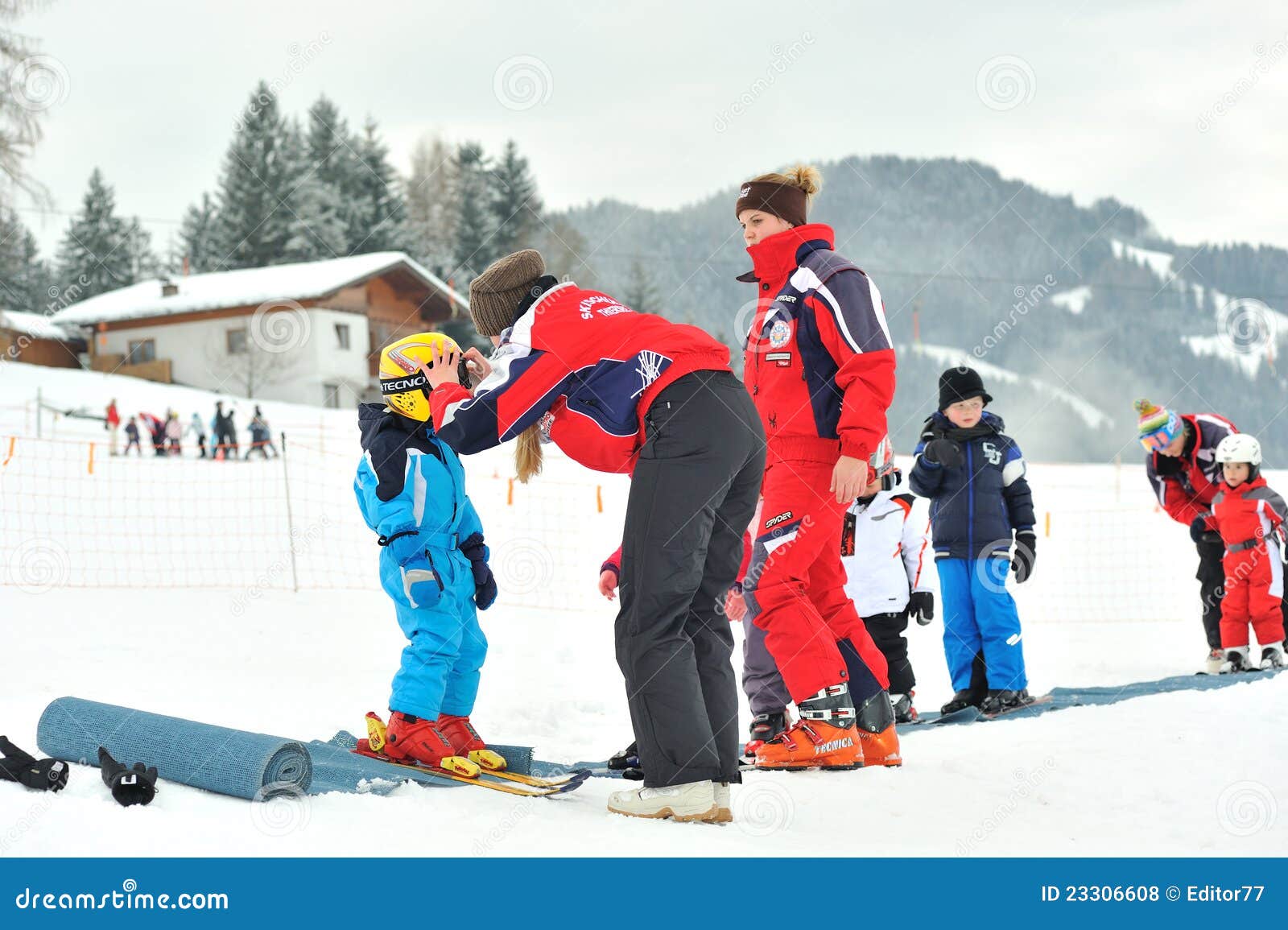 Ski school in Austria editorial stock photo. Image of switzerland ...