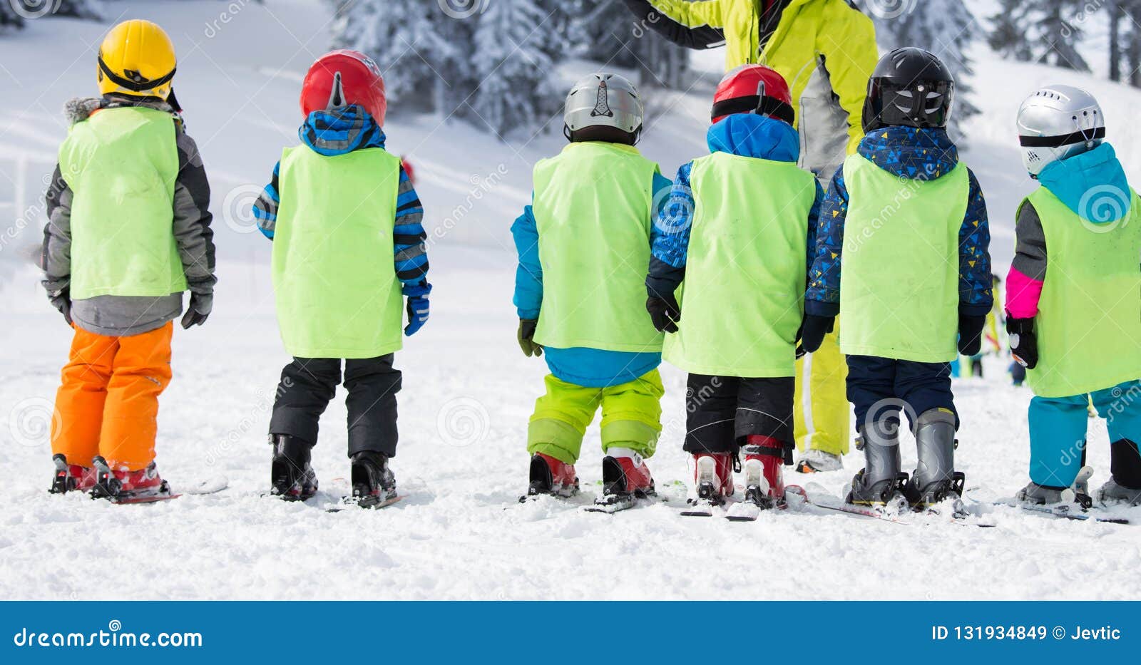 Ski School for Kids on Polygon Stock Image - Image of nature, learning ...