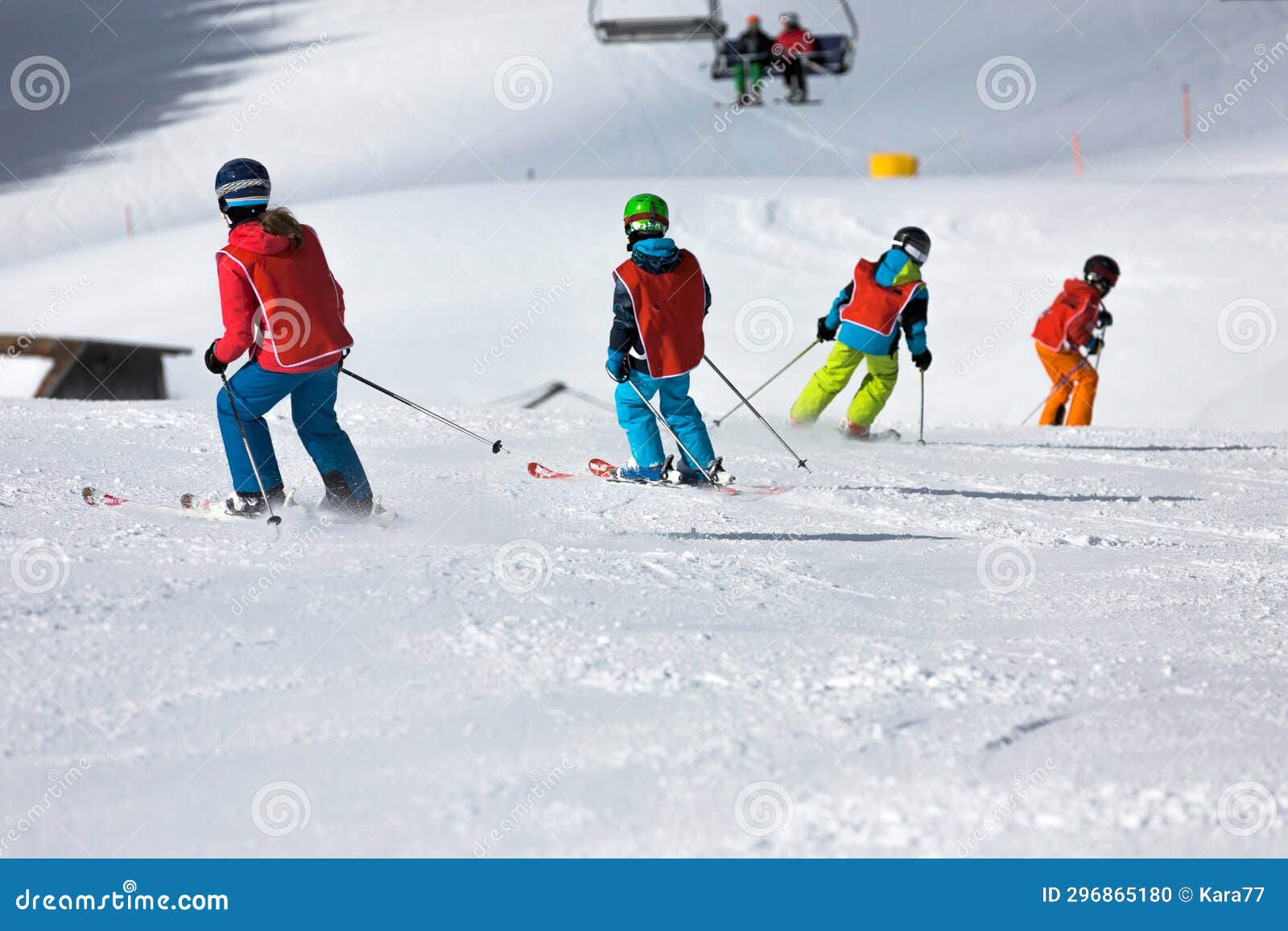 Ski_school stock photo. Image of young, holiday, lift - 296865180