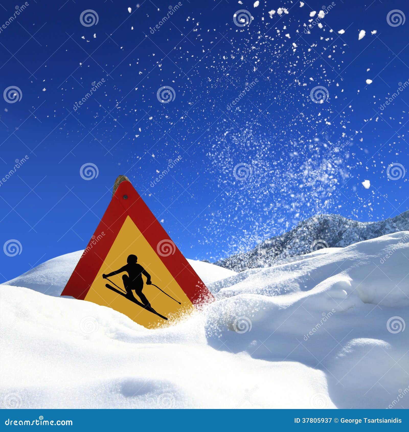 Ski sign stock image. Image of nature, mountain, active - 37805937