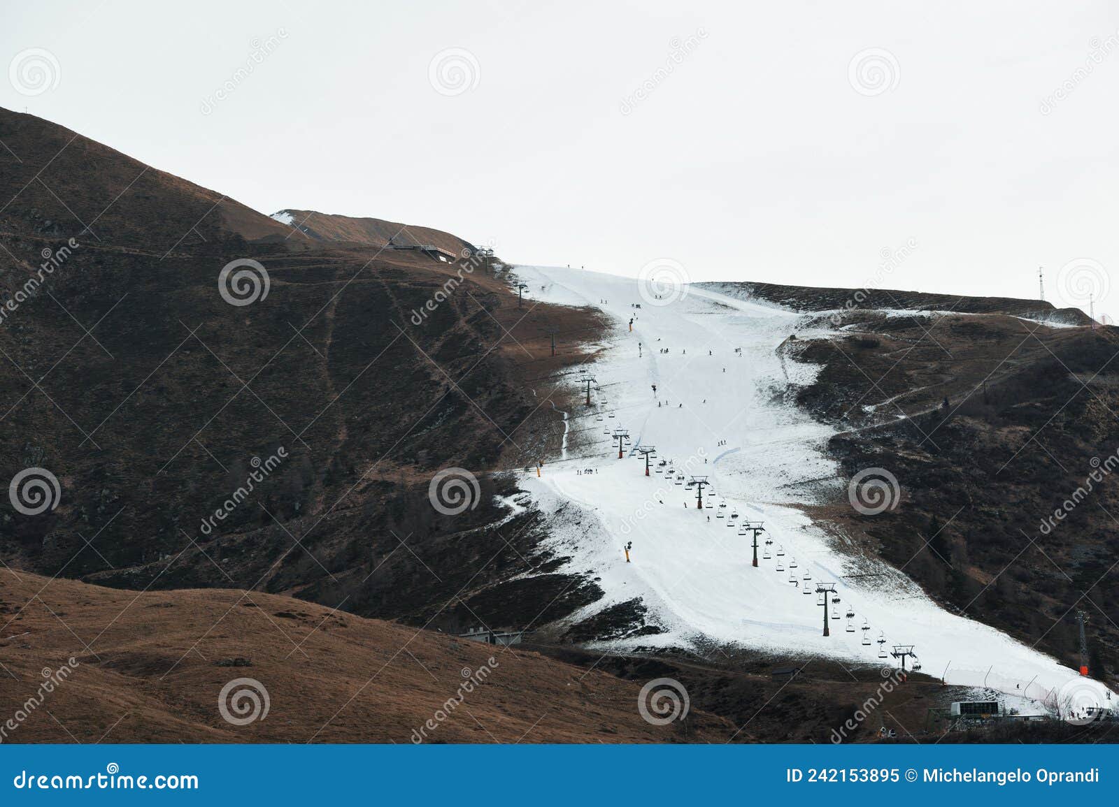 Ski Slope with Artificial Snow only Stock Image - Image of business ...