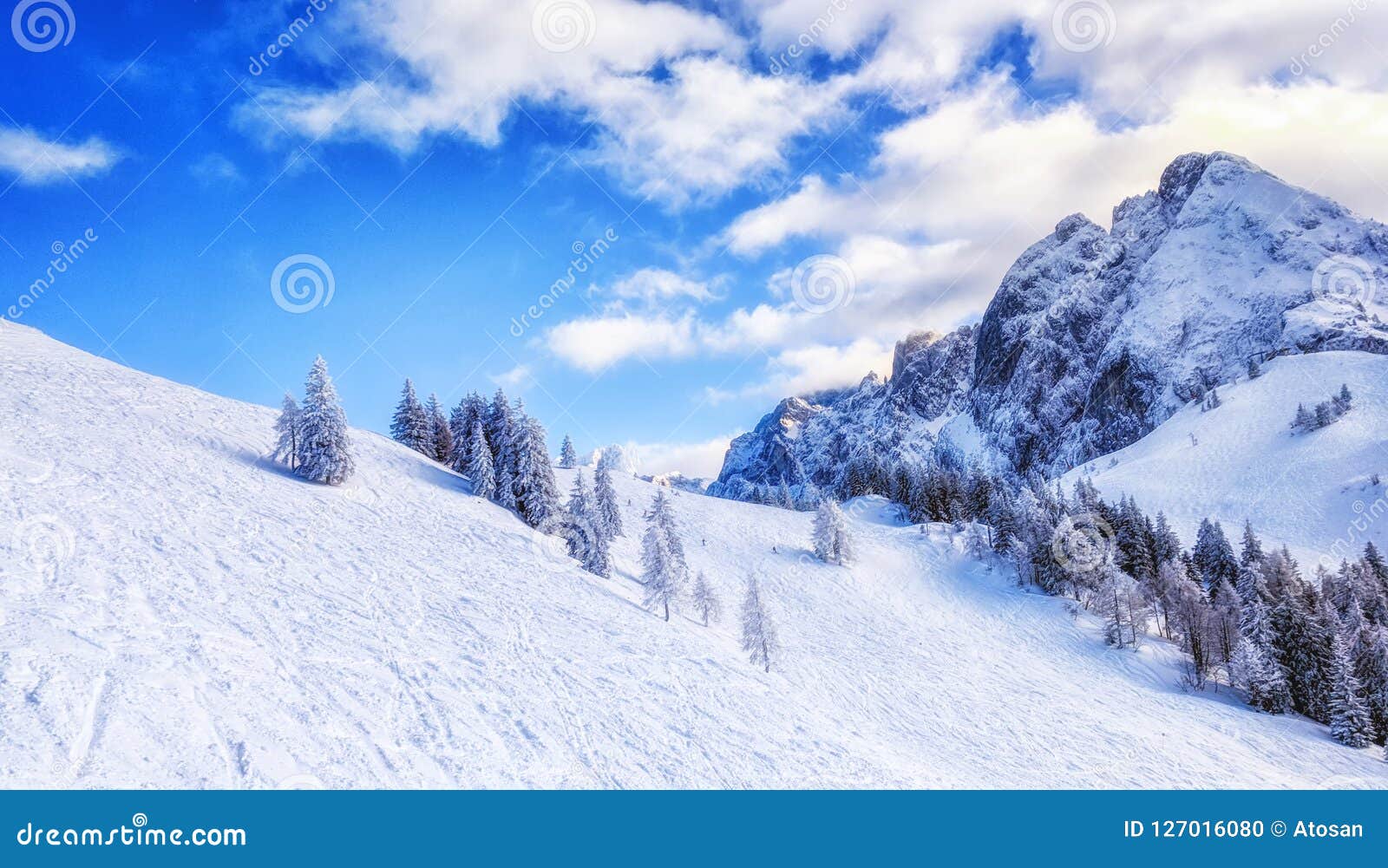 Ski Slope in Austria stock photo. Image of color, activity - 127016080