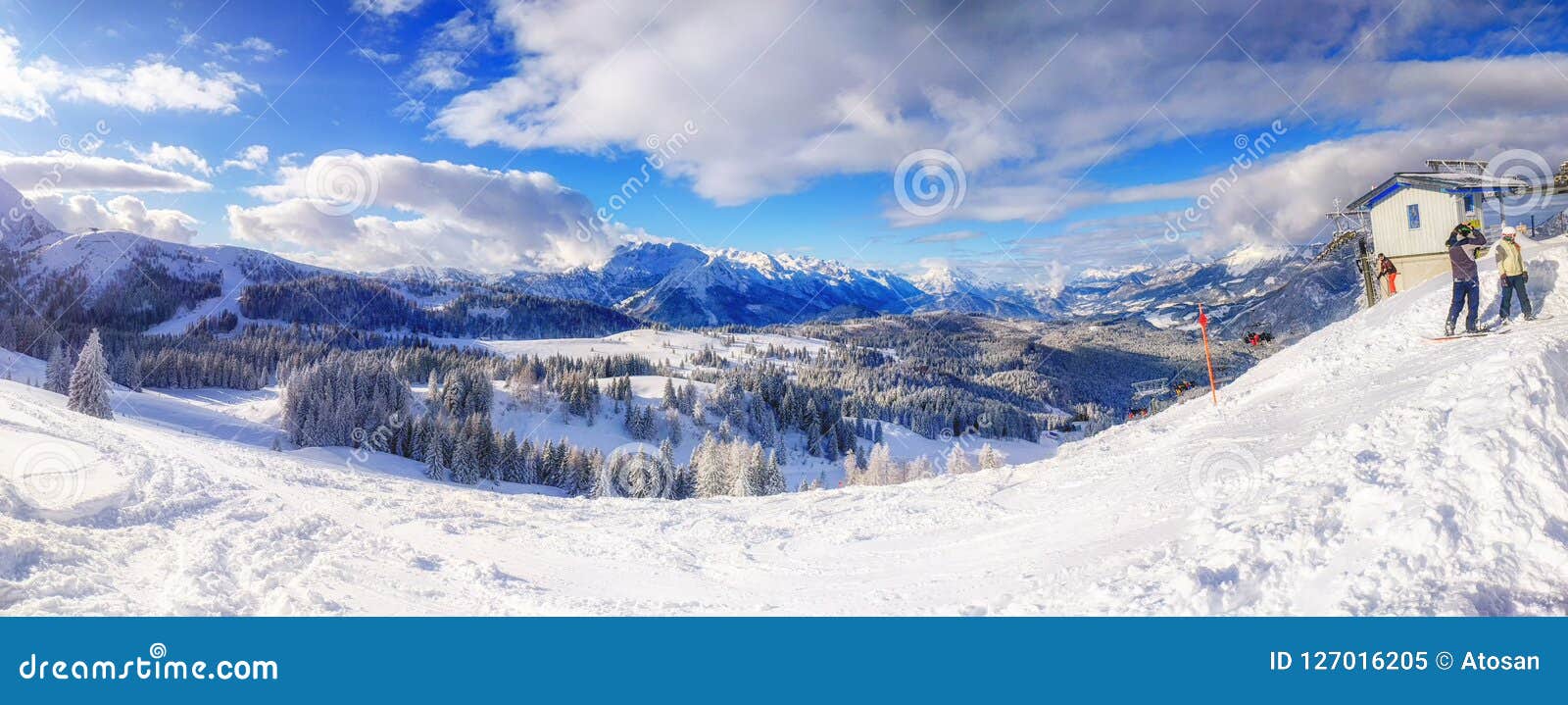 Ski Slope in Austria stock image. Image of culture, color - 127016205