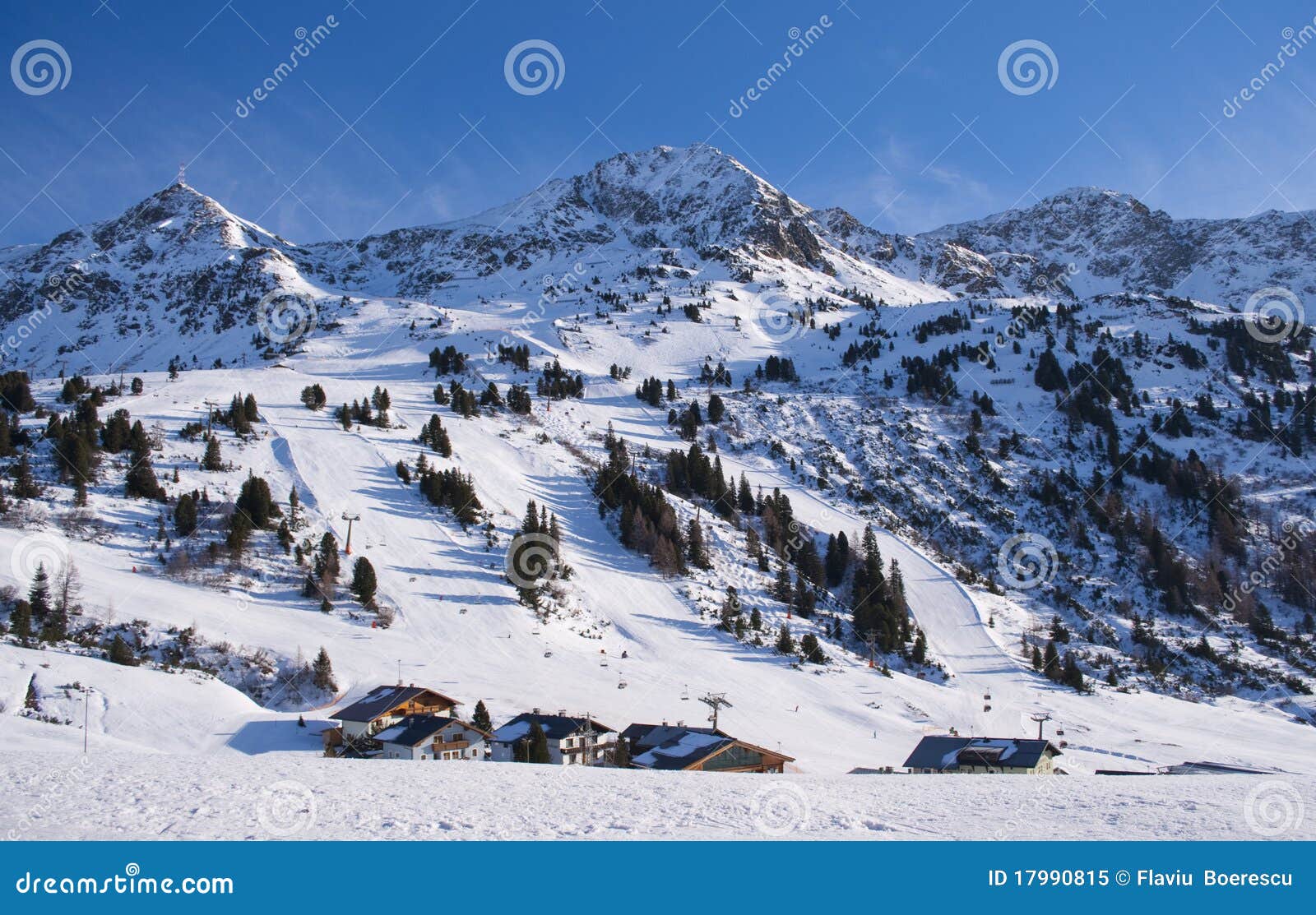 Ski slope in austrian alps stock image. Image of austria - 17990815