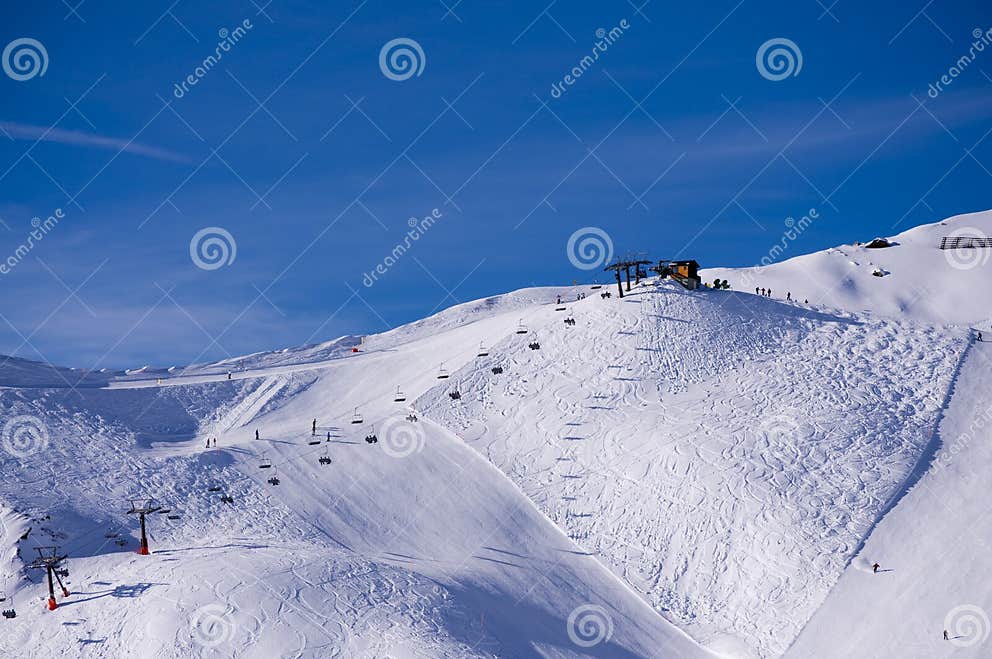 Ski slope in austrian alps stock photo. Image of austria - 17992862