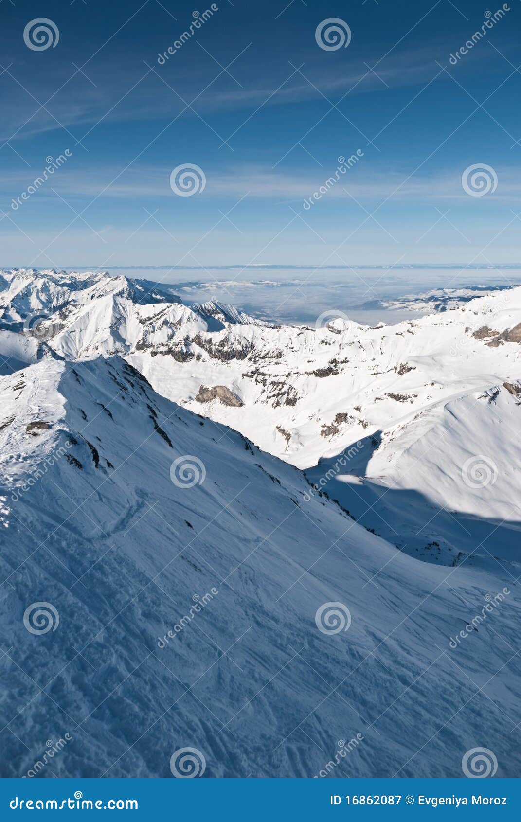 Ski Slope in Chamonix Mountains Stock Image - Image of scenics, blue ...