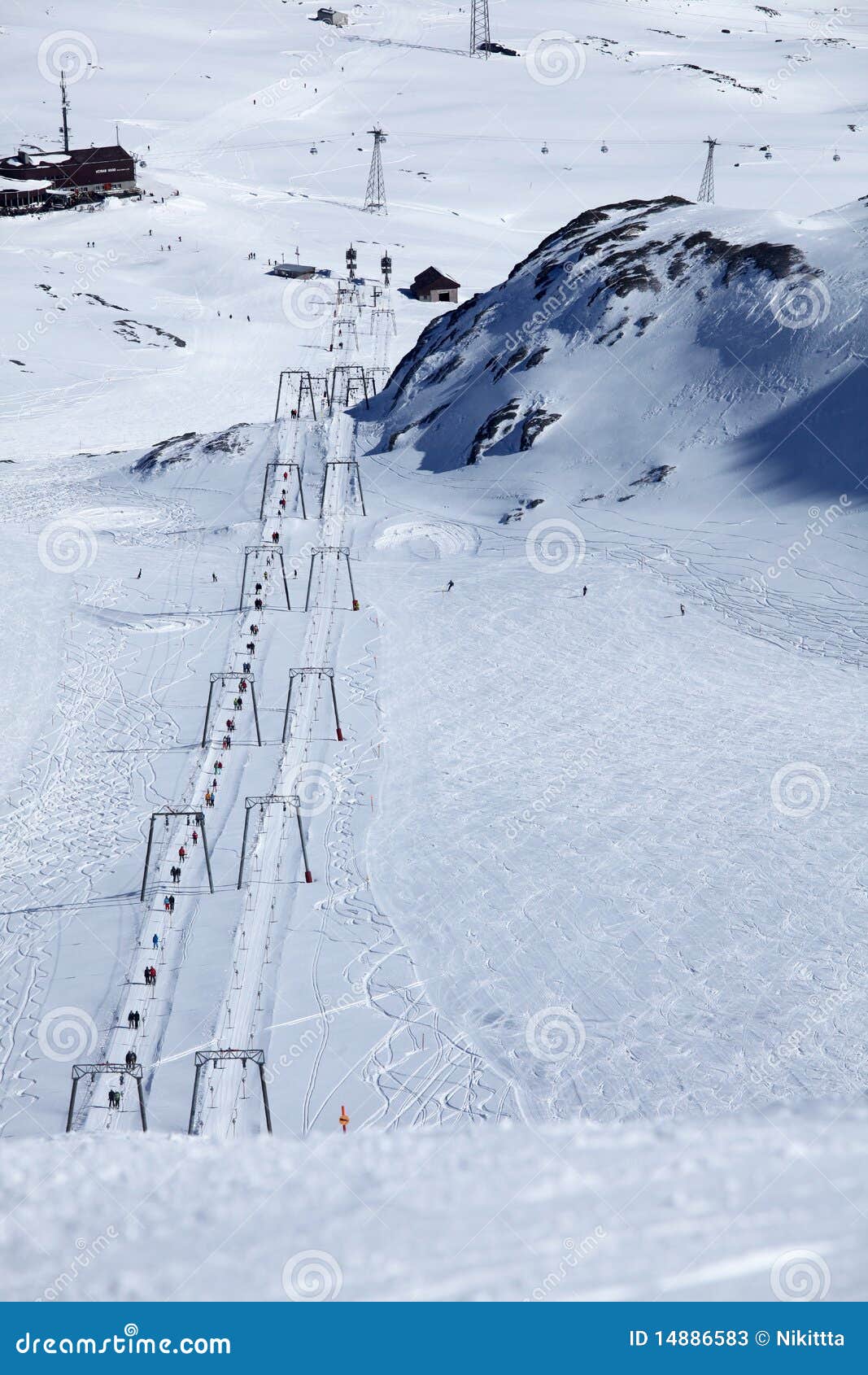 Ski slope, glacier lift stock image. Image of shade, nature - 14886583