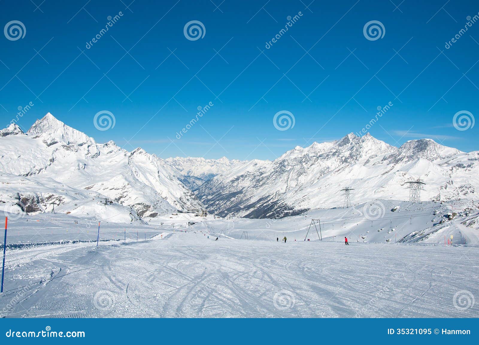 Ski slope on the glacier stock image. Image of high, landscape - 35321095