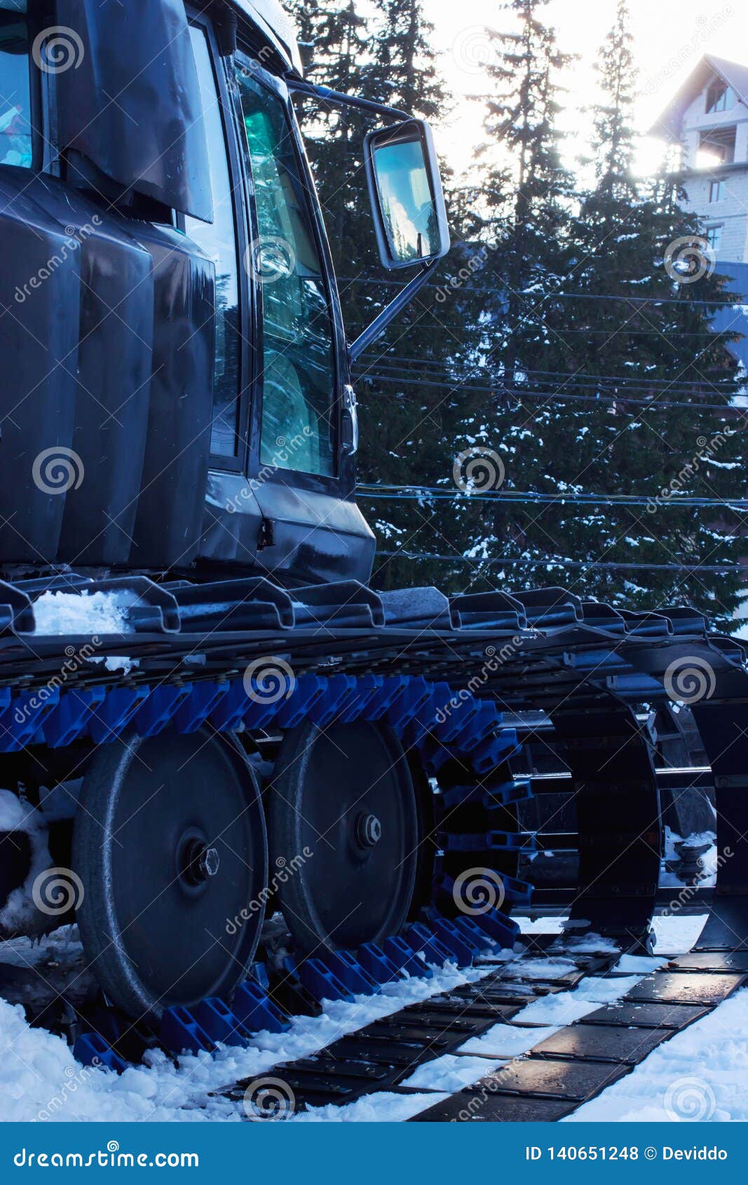 Ski Slope Preparation Machine Stock Photo - Image of mountains, machine ...