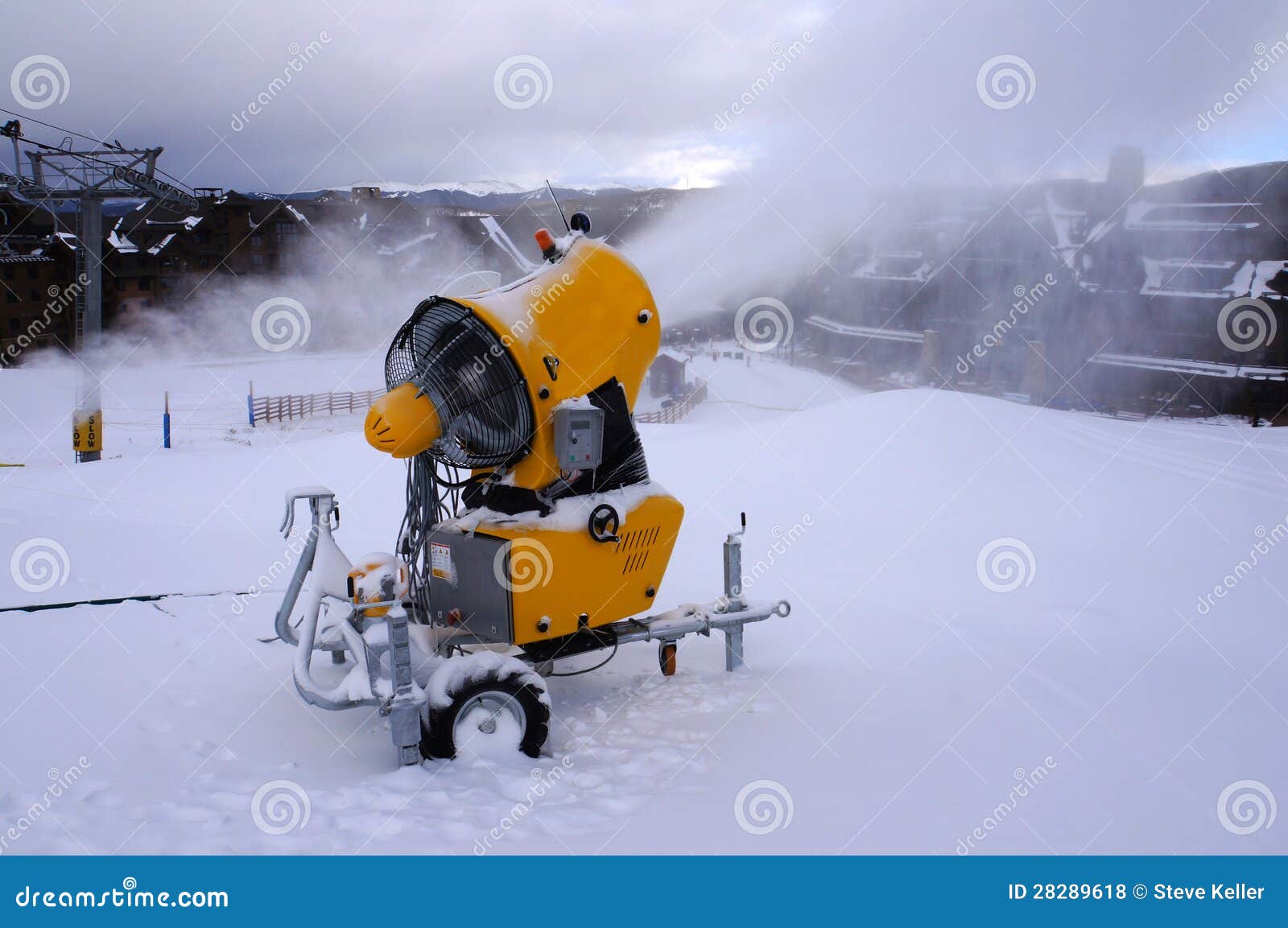 Ski slope snow machine stock photo. Image of pack, making - 28289618