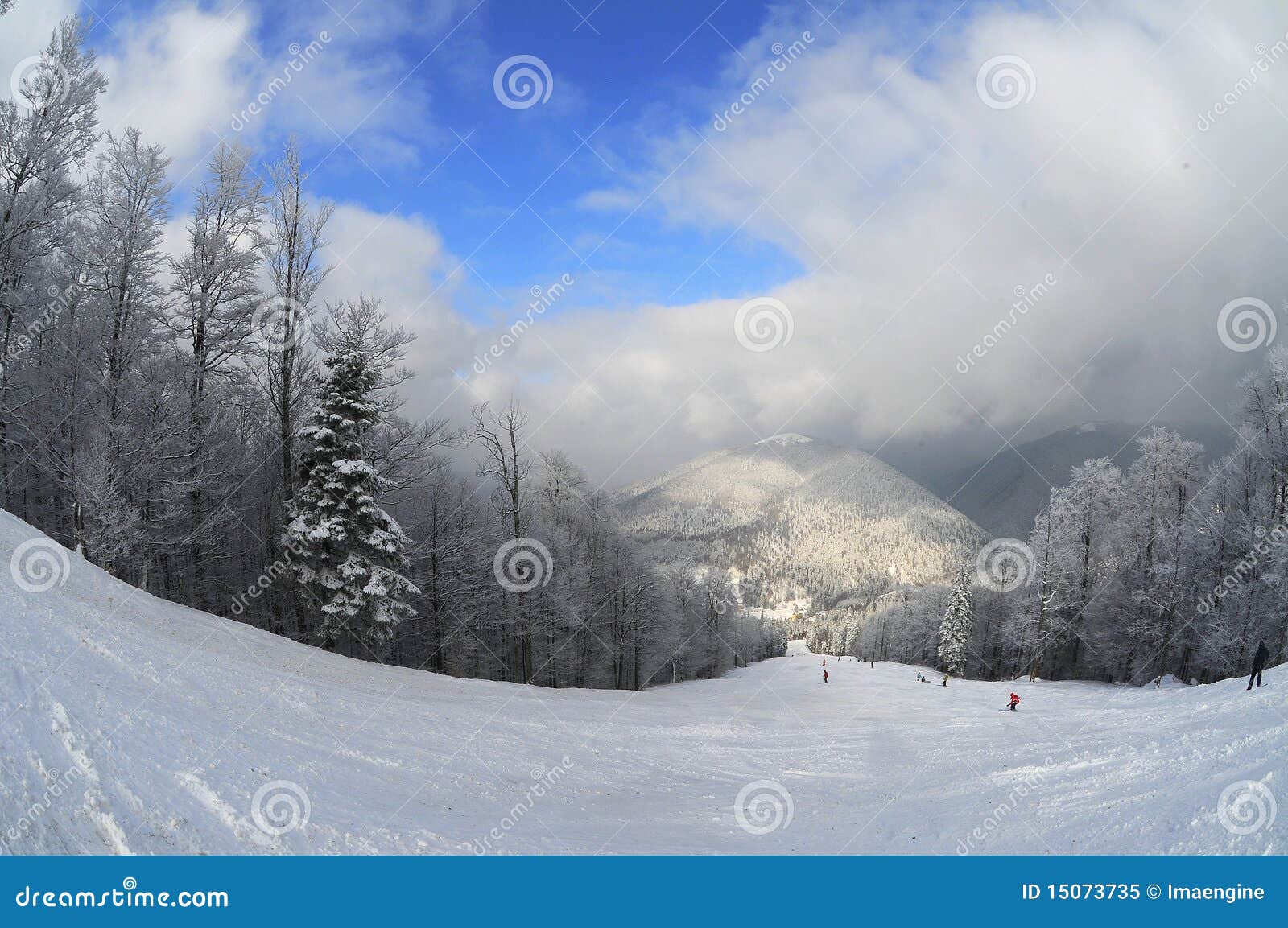 Ski Slope (winter Mountain Landscape) Stock Image - Image of scene ...