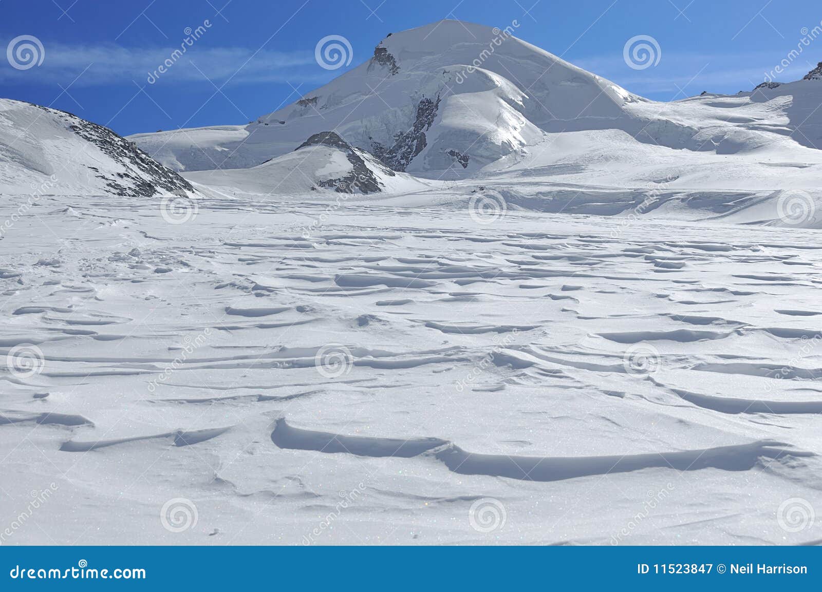 Ski slopes on glacier stock image. Image of rocks, almagell - 11523847