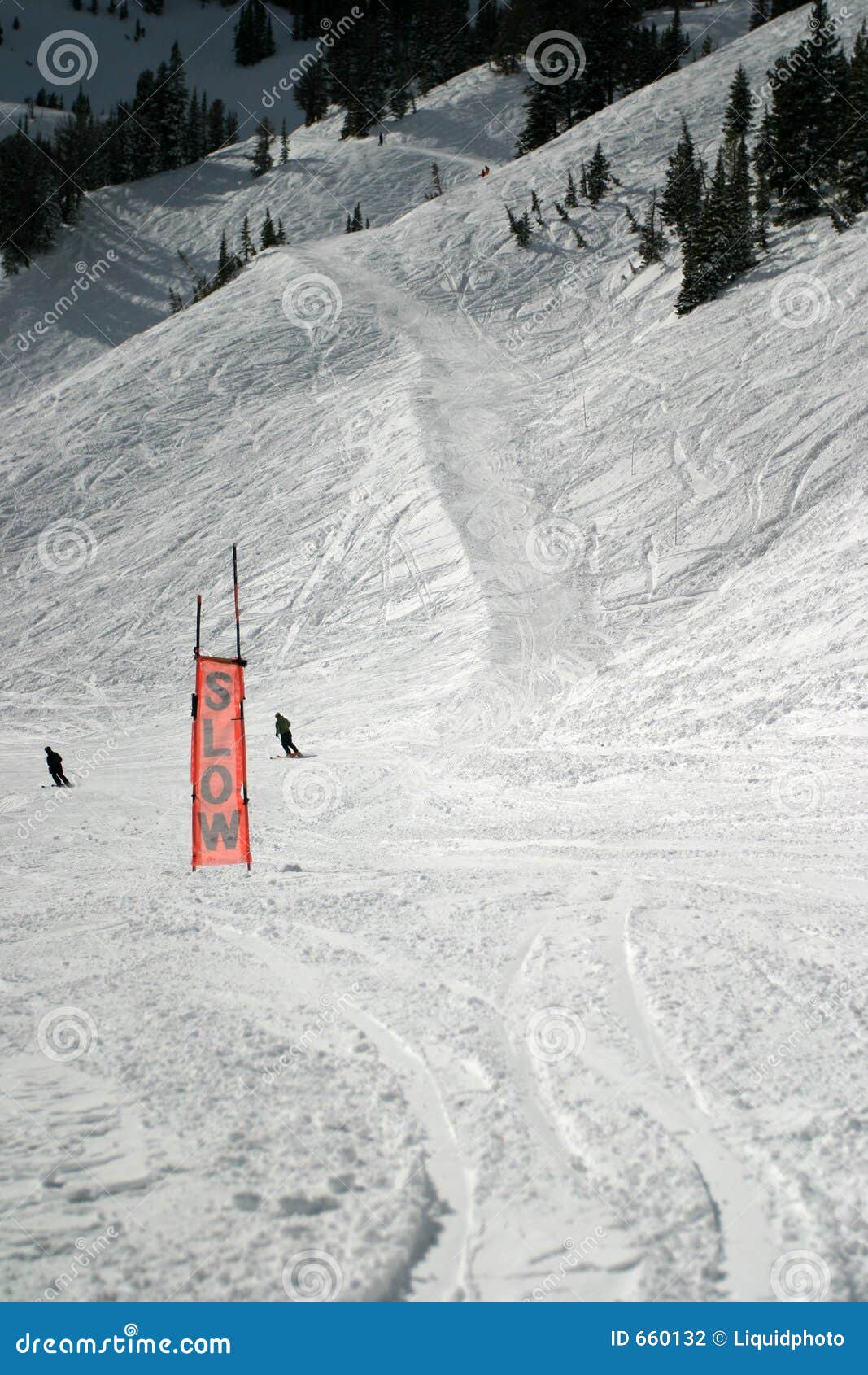 Ski Slow Skiers Sign stock photo. Image of snowboard, snow - 660132