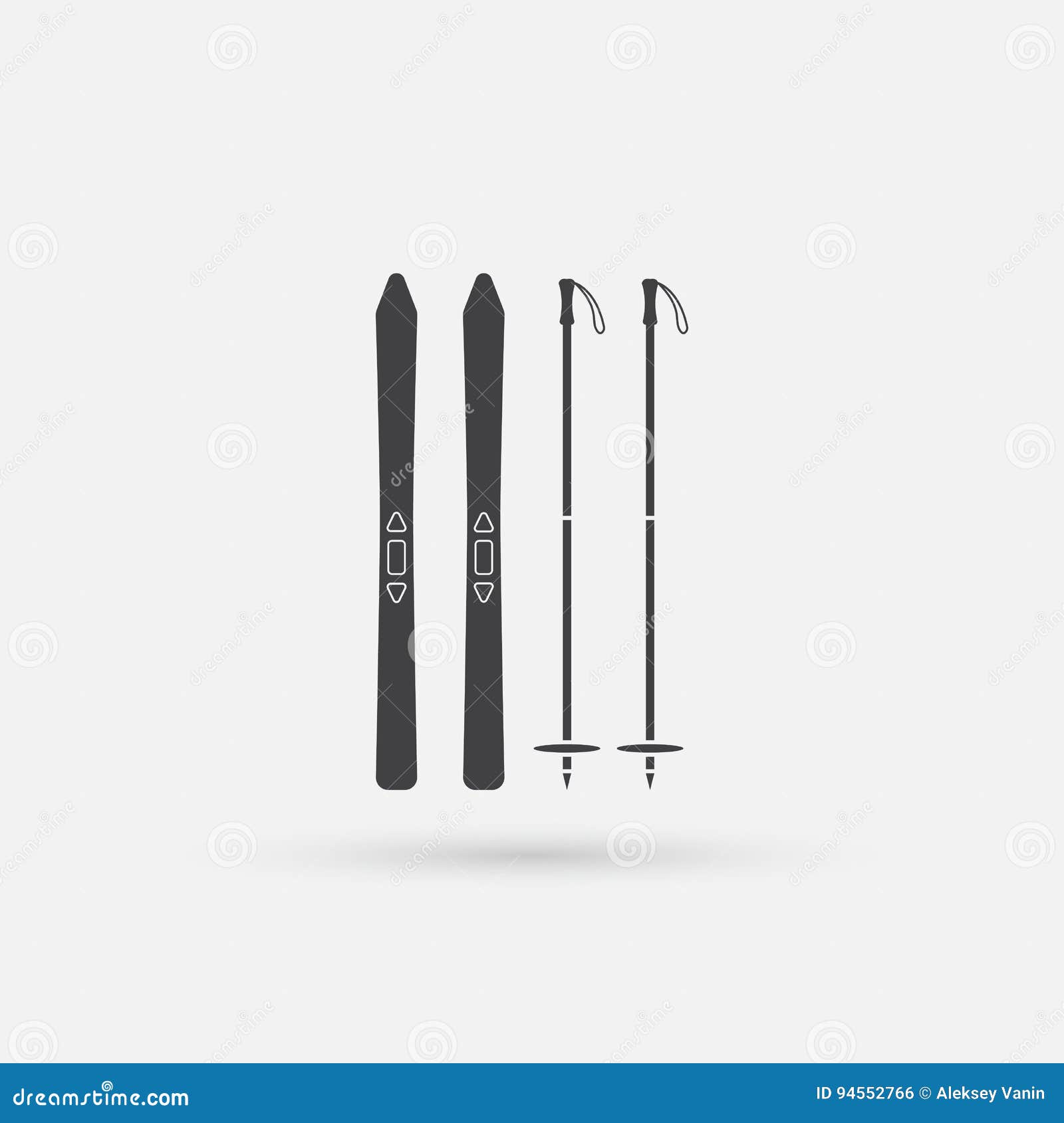 Ski and Sticks Icon Vector, Solid Logo Illustration, Pictogram Isolated ...