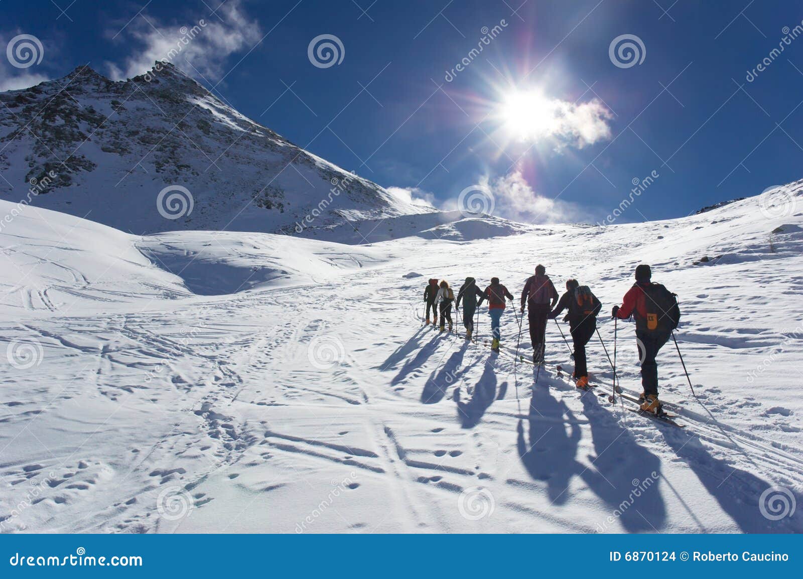 Ski touring stock photo. Image of extreme, glacier, mountain - 6870124