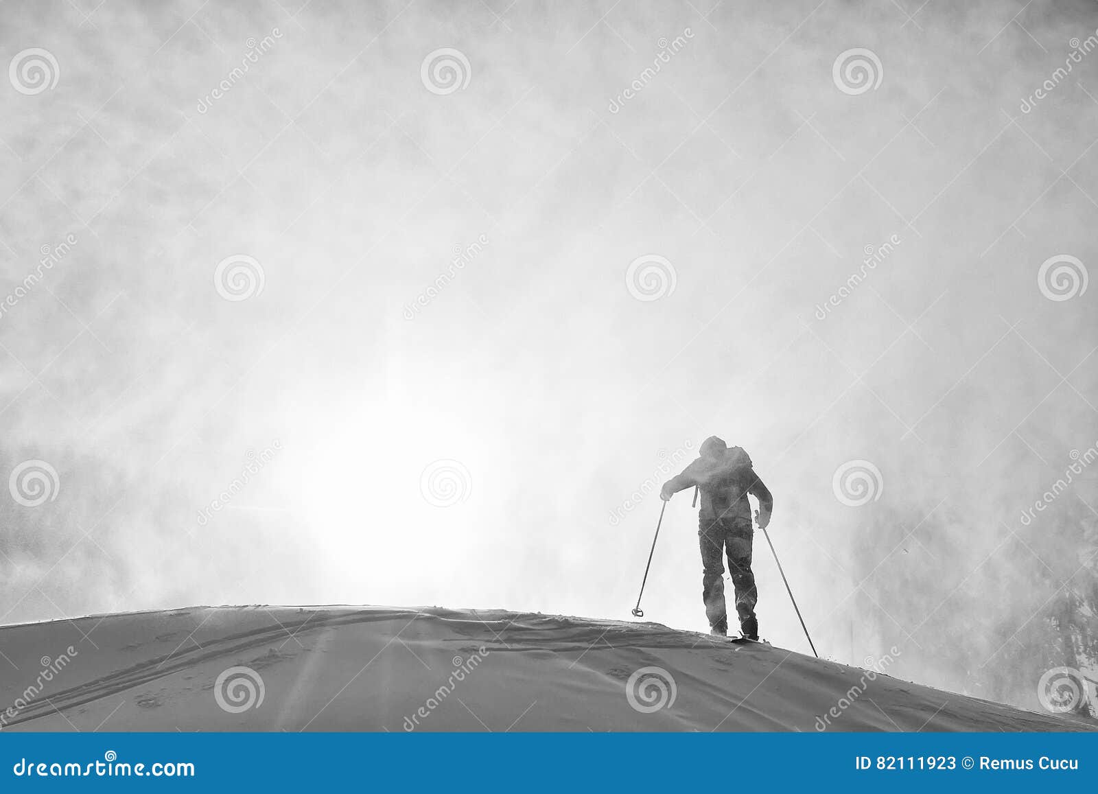 Ski Touring in Harsh Winter Stock Image - Image of sport, person: 82111923