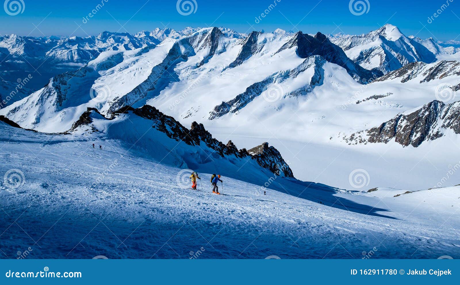 Ski Touring in the Swiss Alps Stock Photo - Image of recreation ...